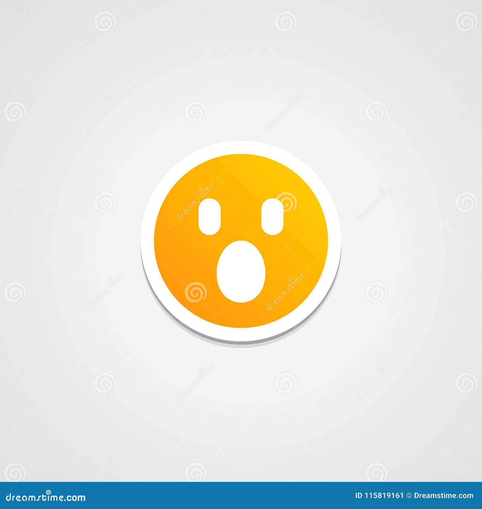 Oh Emoji Sticker Icon stock illustration. Illustration of shocked ...