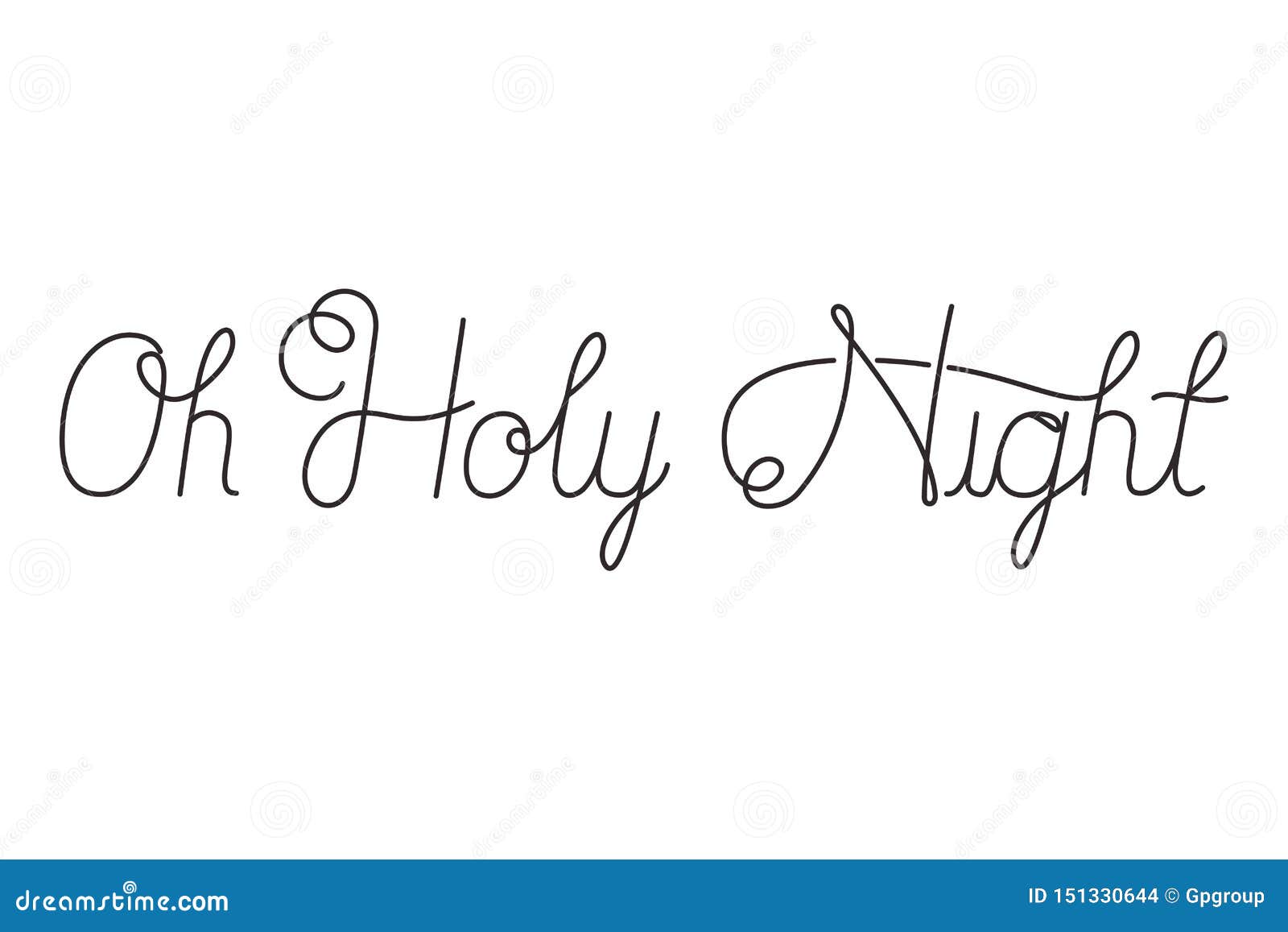 Oh Holy Night Calligraphy Message Stock Vector - Illustration of font ...