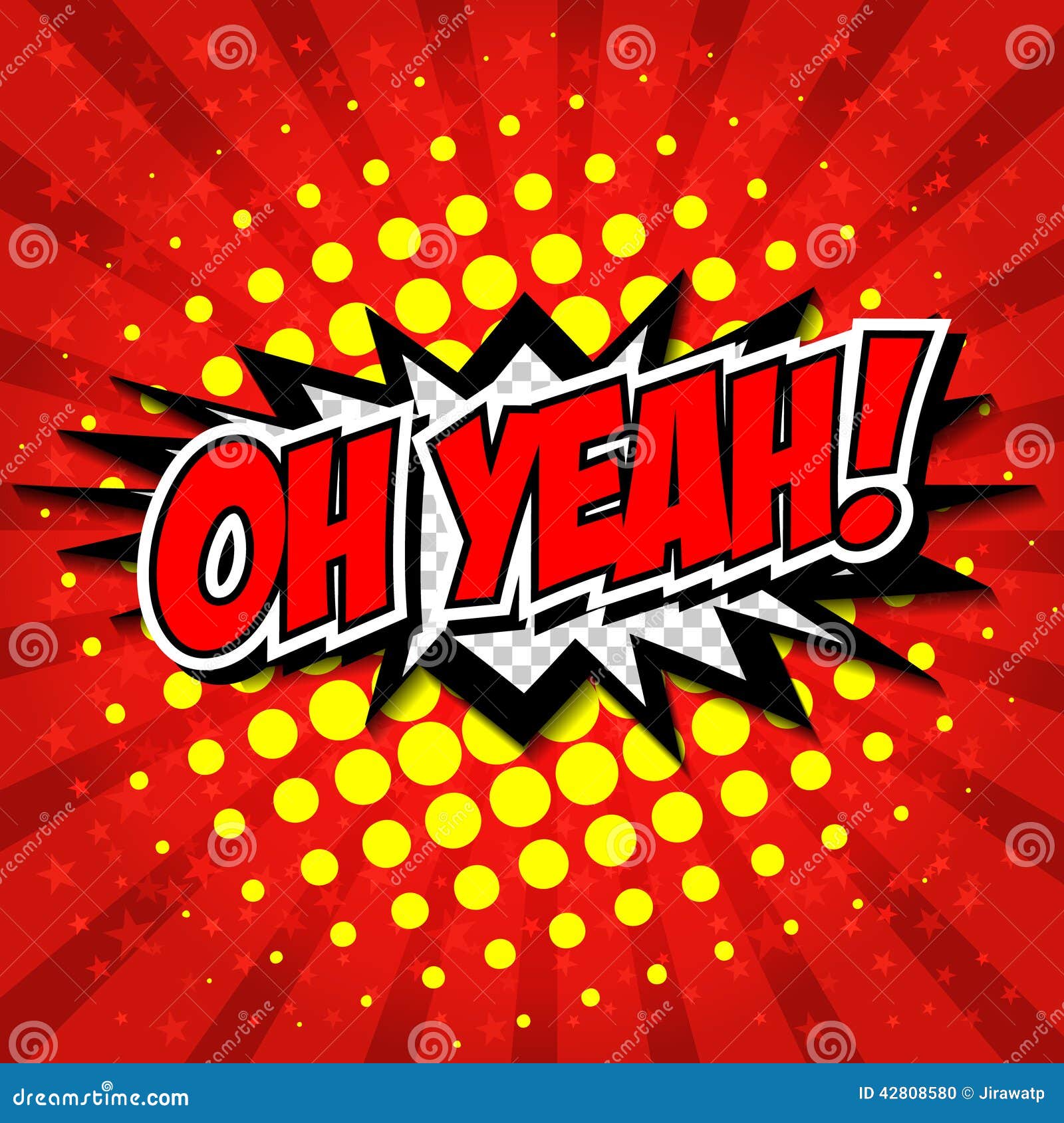 OH JA! Grappige Toespraakbel, Beeldverhaal Vector Illustratie ...