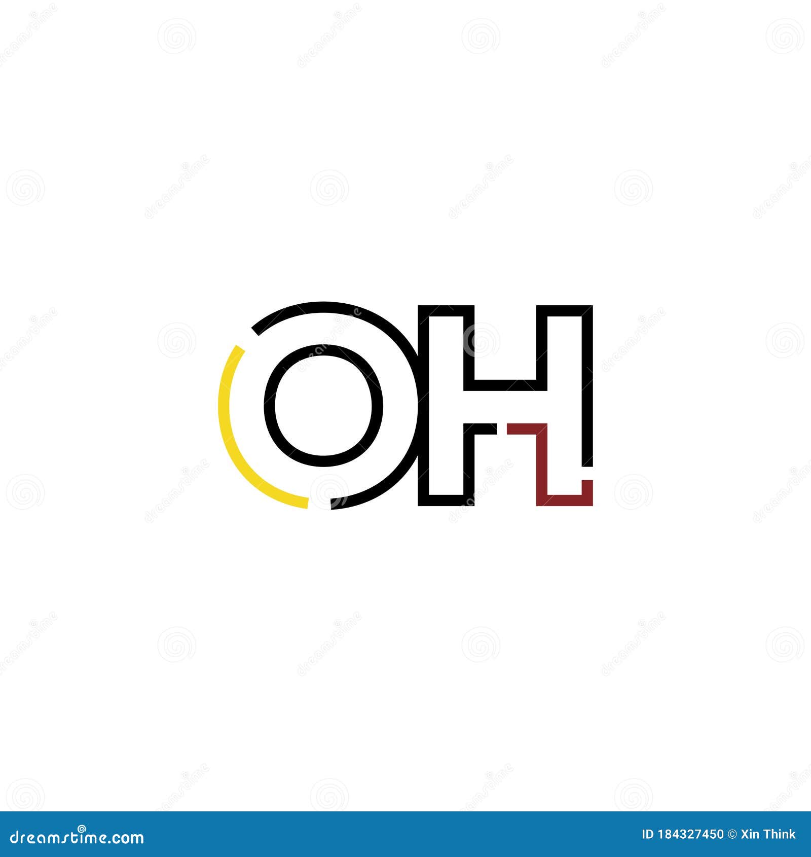 OH Letter Logo Icon Design Template Elements Stock Vector ...