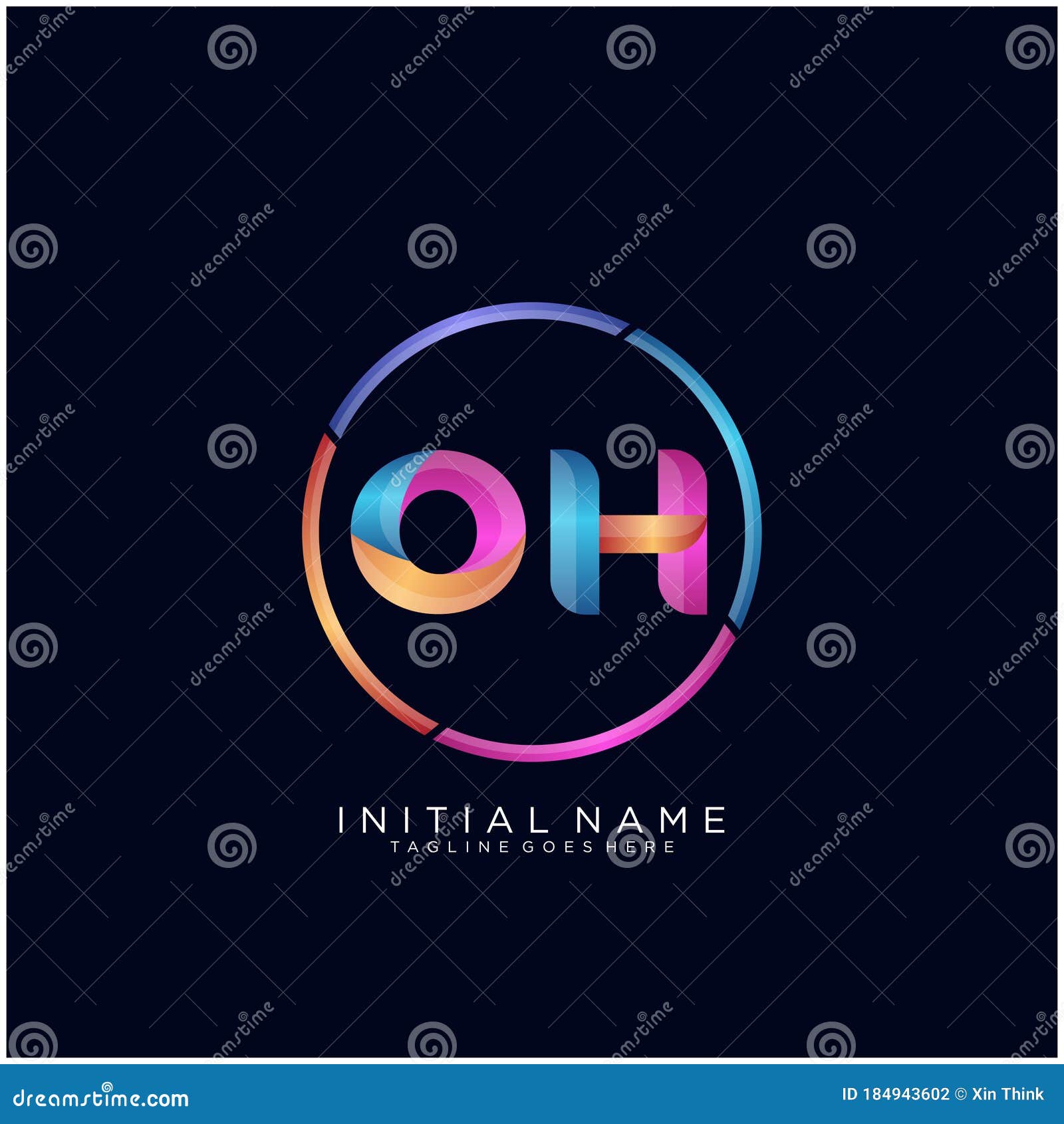 OH Letter Logo Icon Design Template Elements Stock Vector ...