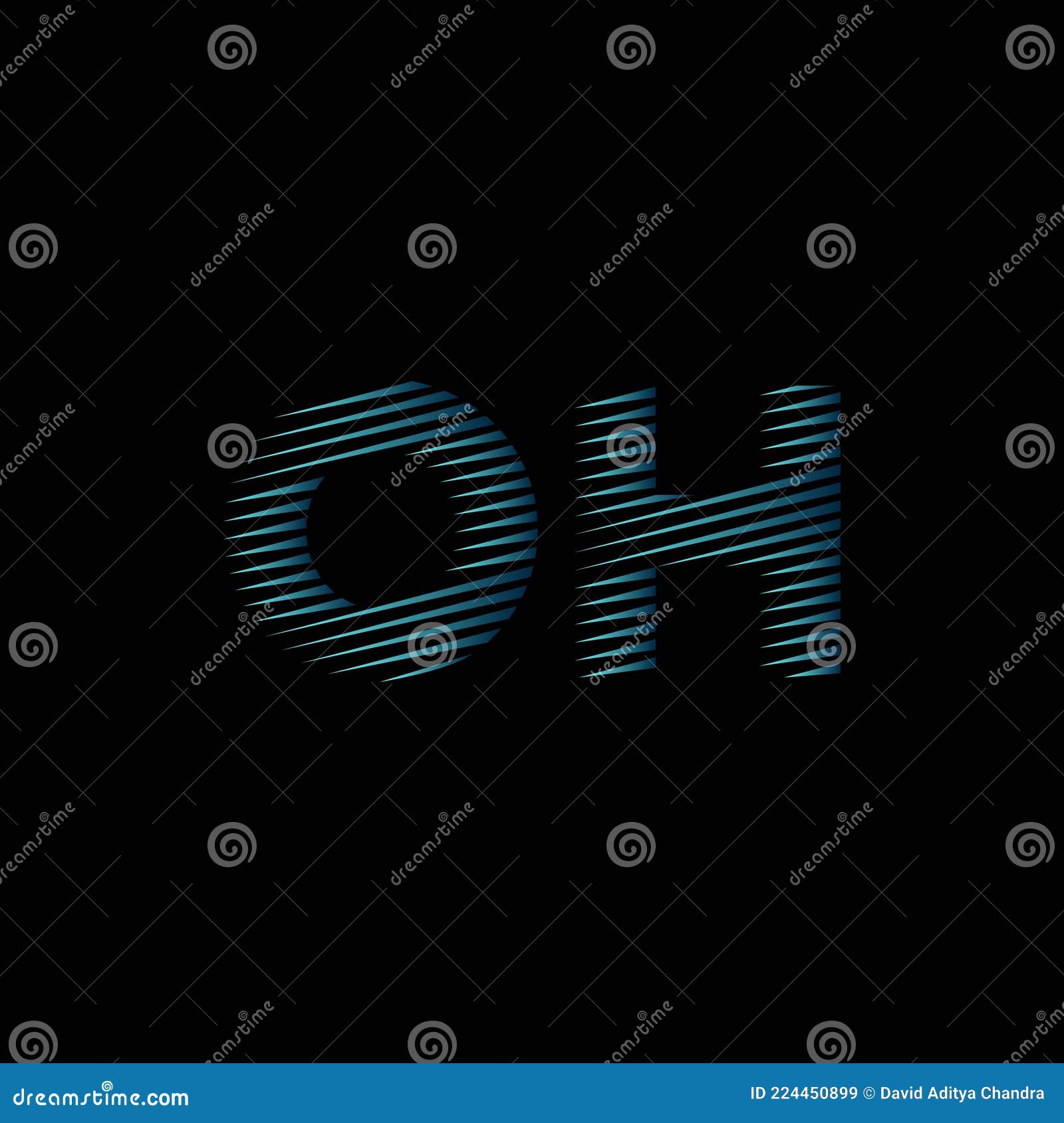 OH Monogram Lines Style Blue Light Vector Stock Vector - Illustration ...