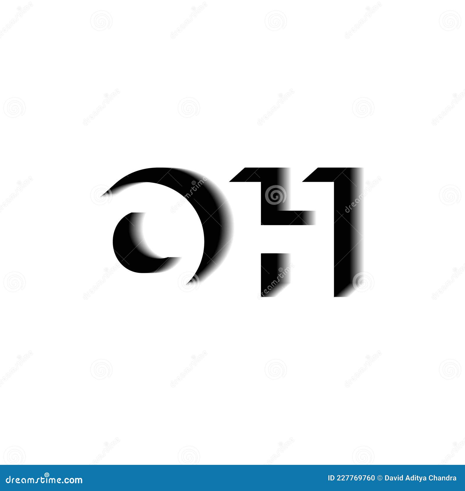 OH Monogram Shadow Shape Style Stock Vector - Illustration of vector ...