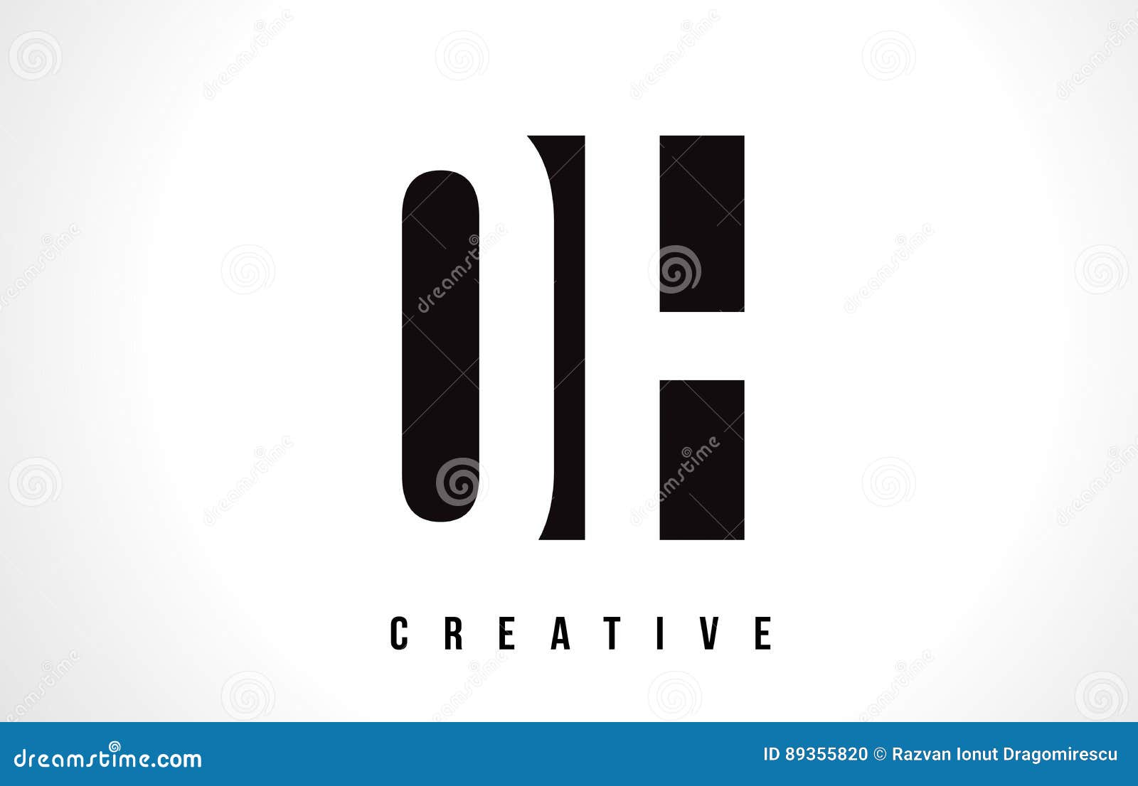 OH O H White Letter Logo Design with Black Square. Stock Vector ...