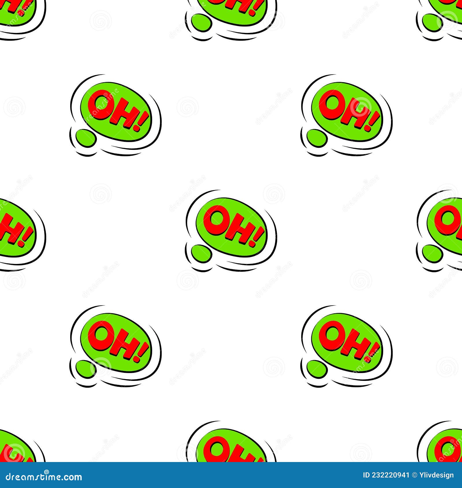 Oh Sound Effect Pattern Seamless Vector Stock Vector - Illustration of ...