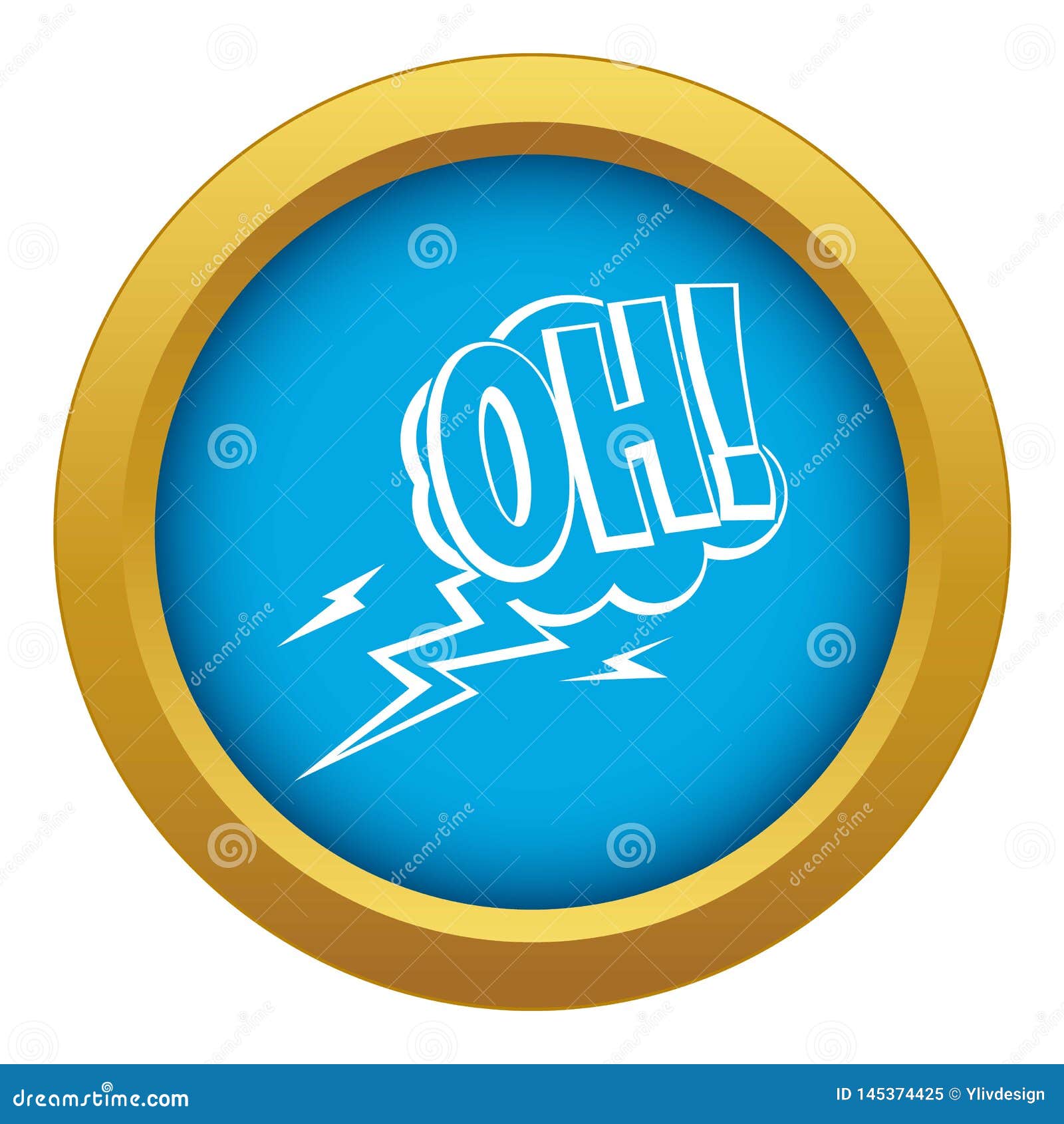 Oh, Speech Bubble Icon Blue Vector Isolated Stock Vector - Illustration ...