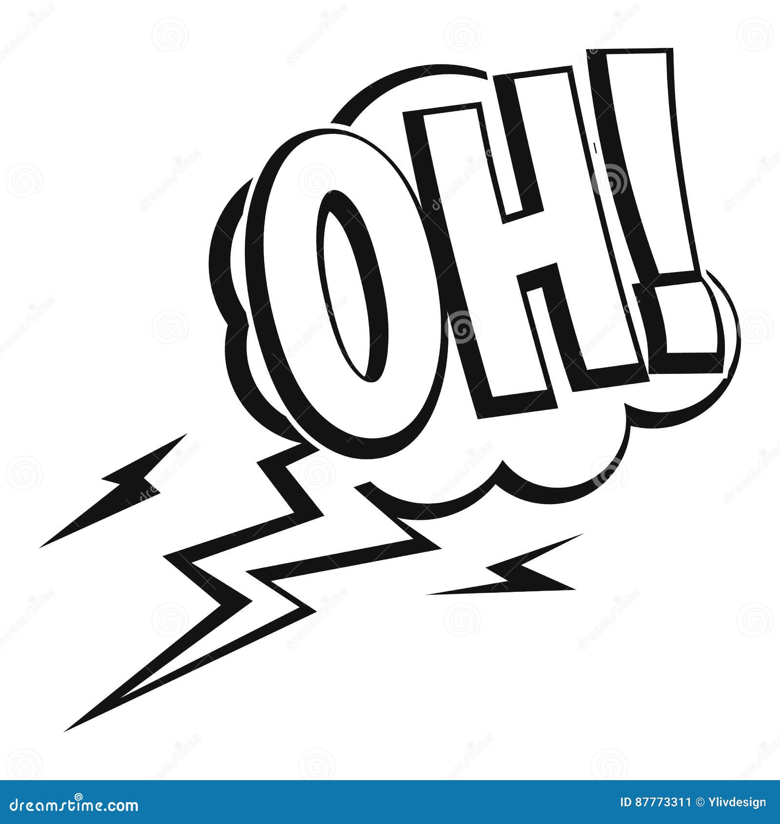 Oh, Speech Bubble Icon, Simple Style Stock Vector - Illustration of ...