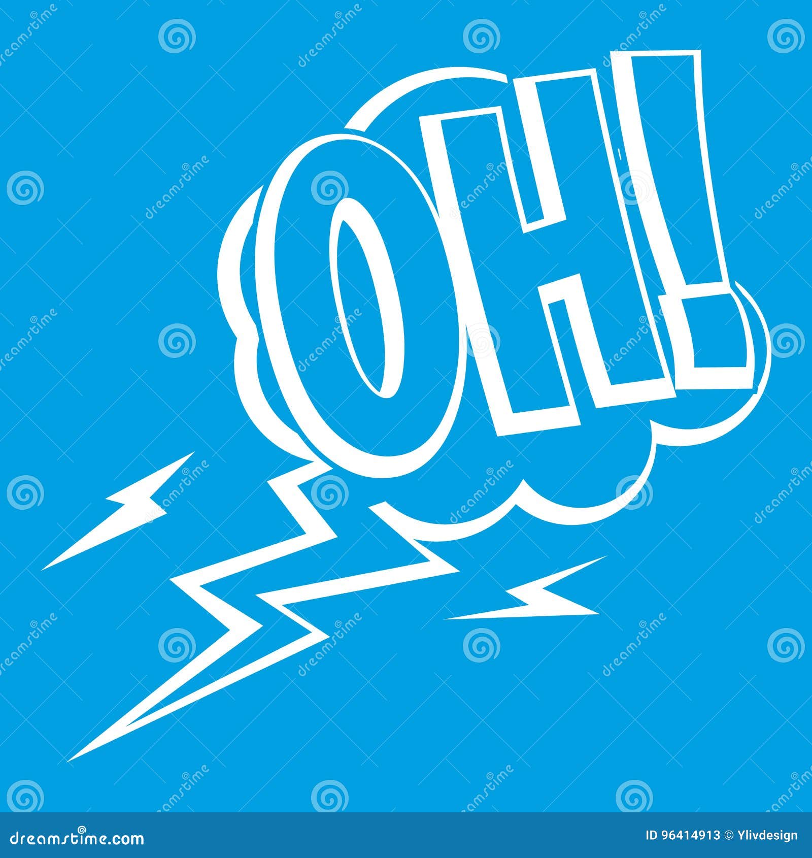 Oh, Speech Bubble Icon White Stock Vector - Illustration of exclamation ...