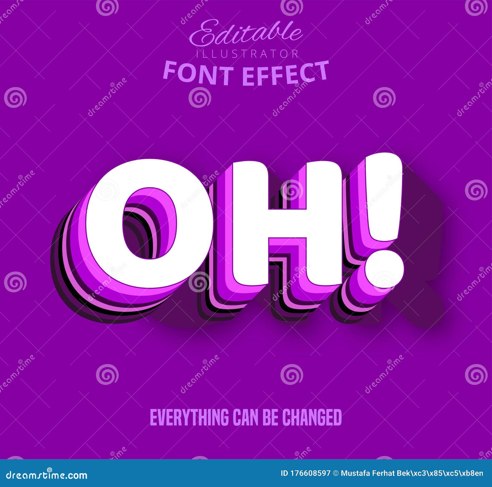 Oh! Text, Editable Text Effect Stock Vector - Illustration of effect ...