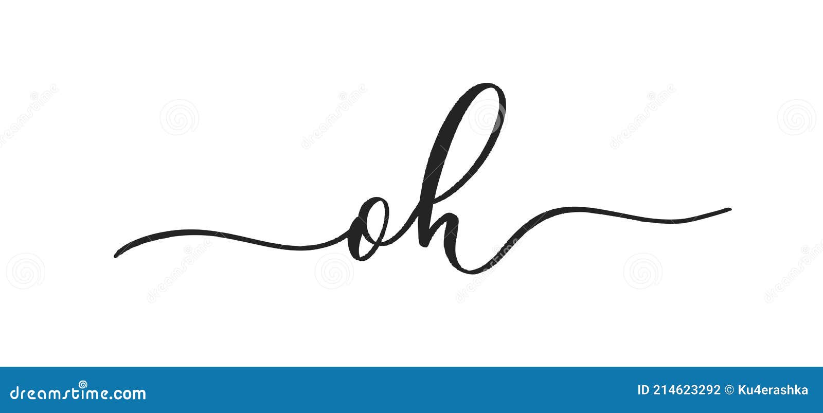 Oh - Typography Lettering Quote, Brush Calligraphy Banner with Thin ...