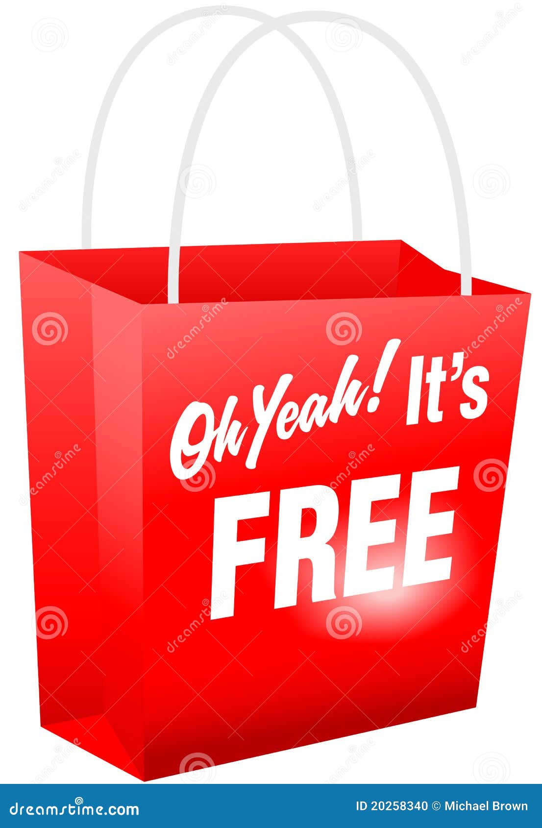 Oh Yeah Its FREE Red Shopping Bag Stock Vector - Illustration of words ...