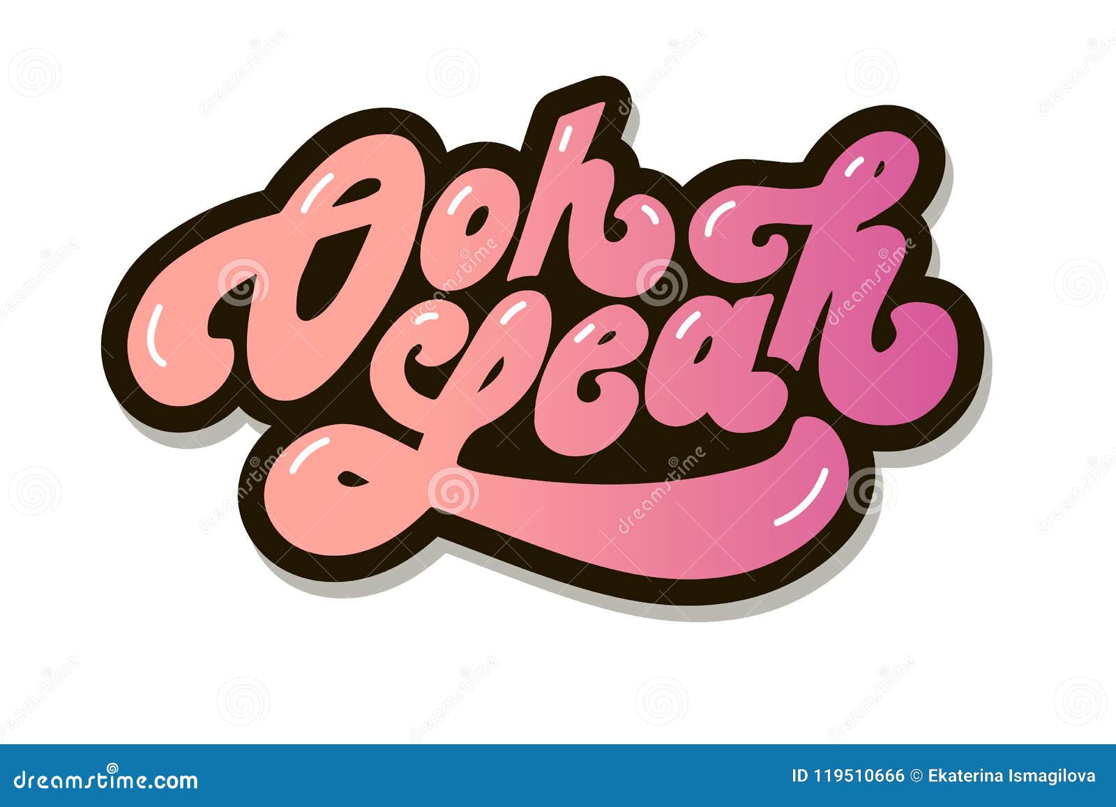 Oh Yeah Vector Phrase Text Letter Lettering Calligraphy Sticker Stock ...