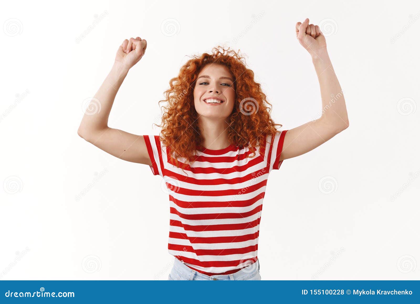 Oh Yes Sweet Success Attractive Cheerful Redhead Curly Glamour Girl