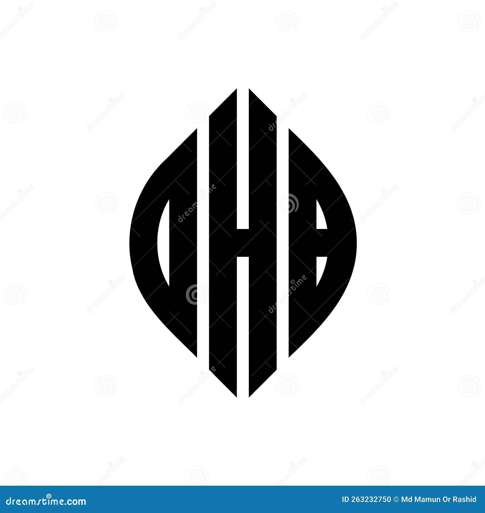 OHB Circle Letter Logo Design with Circle and Ellipse Shape. OHB ...
