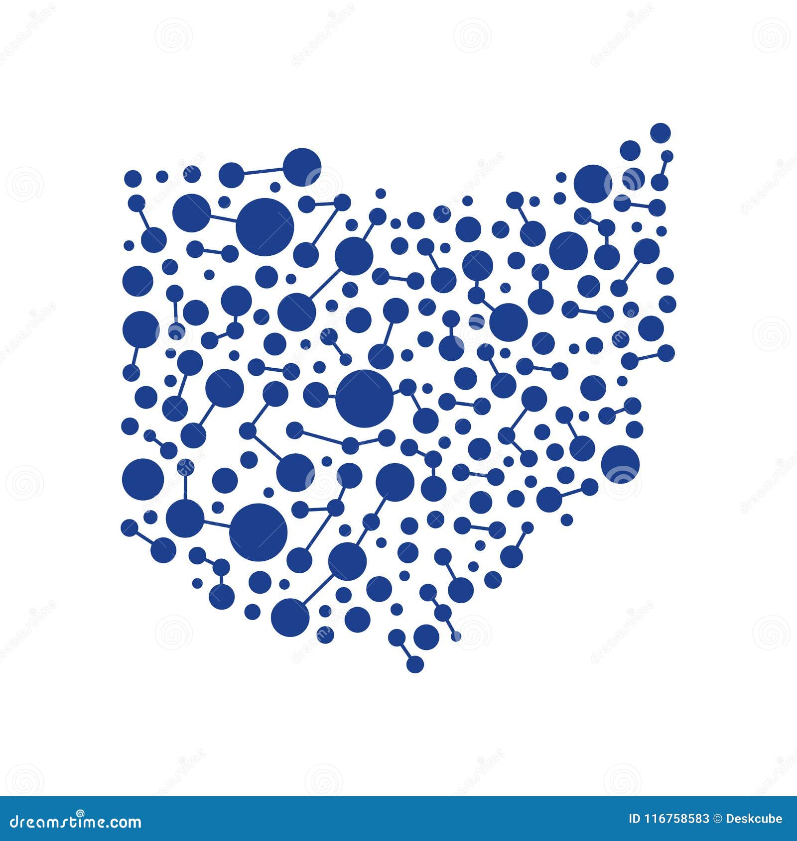 Ohio Abstract Map Vector Illustration Stock Vector - Illustration of ...