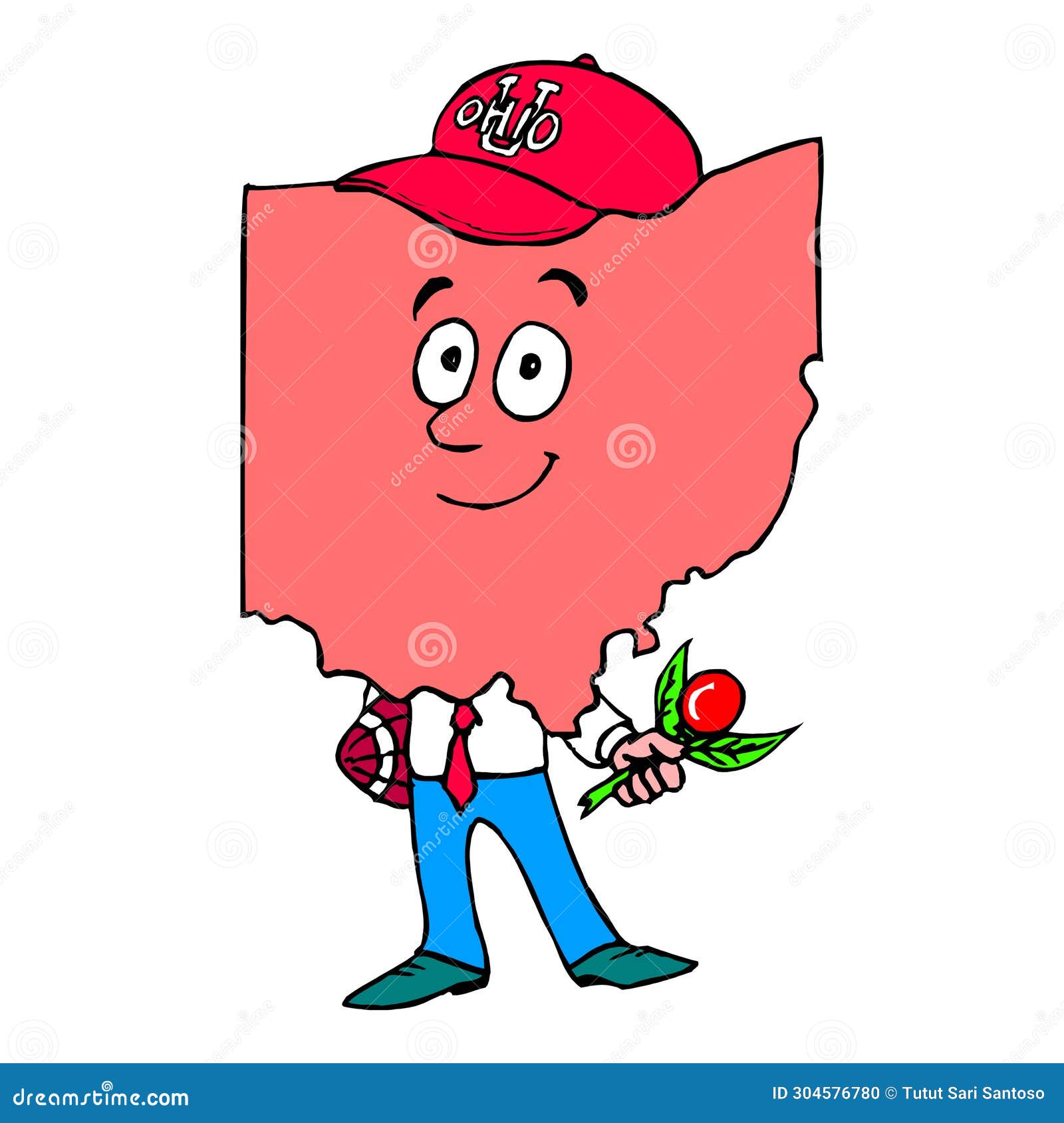 Ohio cartoon map stock illustration. Illustration of flat - 304576780