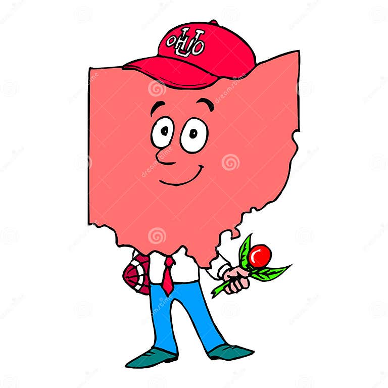 Ohio cartoon map stock illustration. Illustration of flat - 304576780