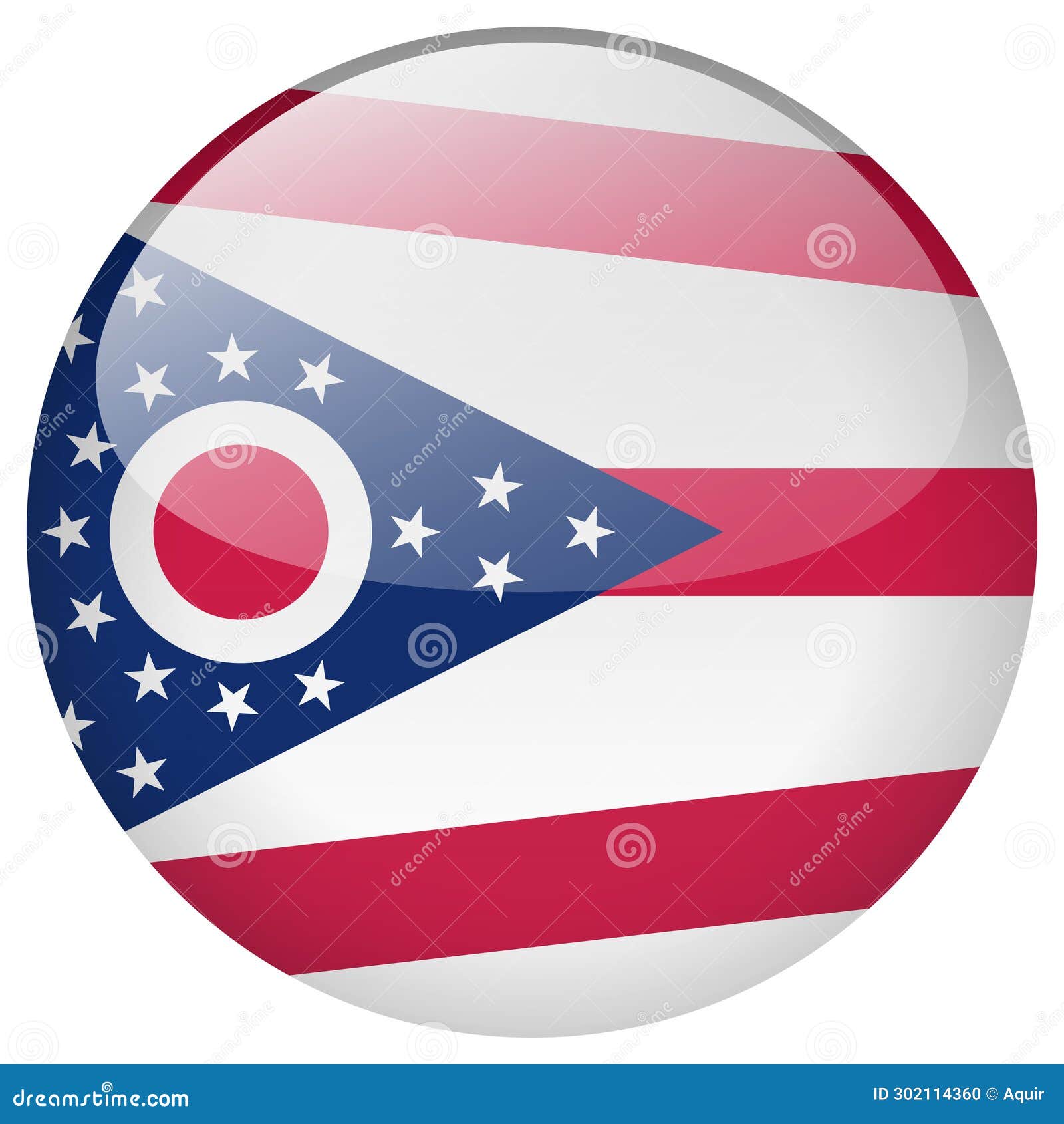 Ohio Flag Vector Illustration On White Background. USA State Flag ...