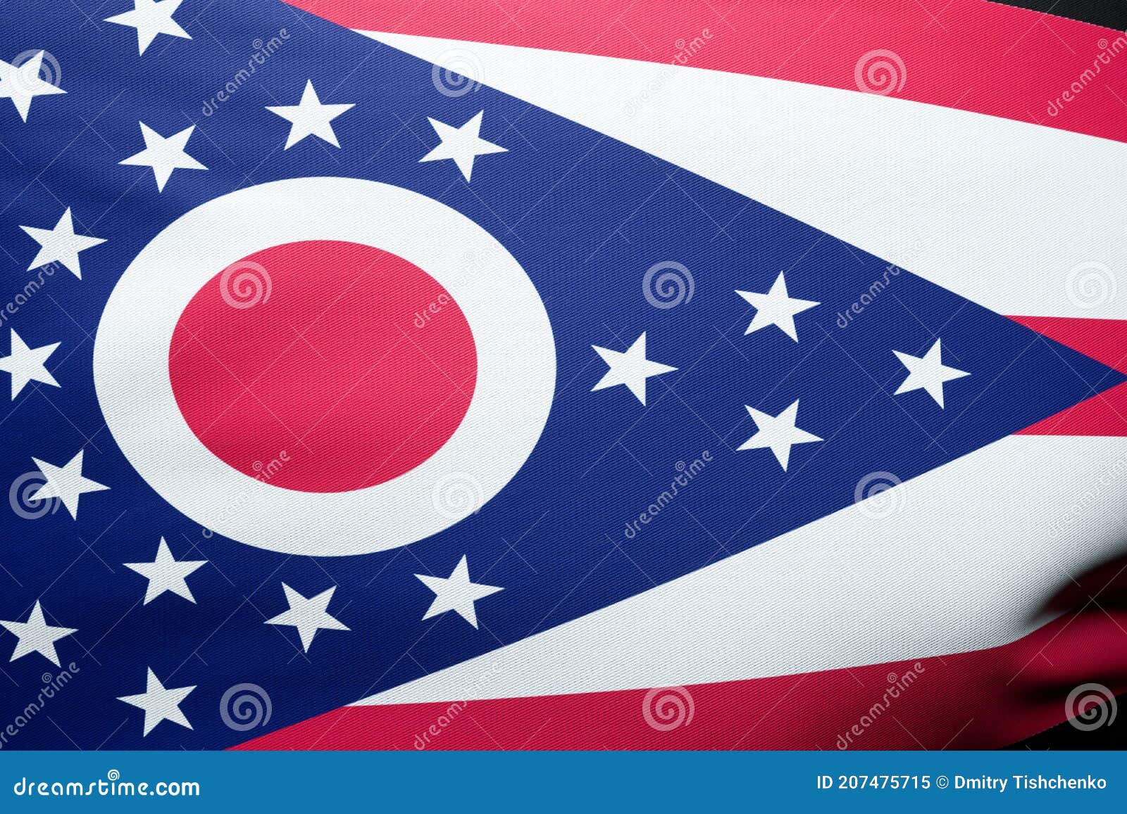 Ohio Flag State of Flying in the Wind Stock Image - Image of horizontal ...