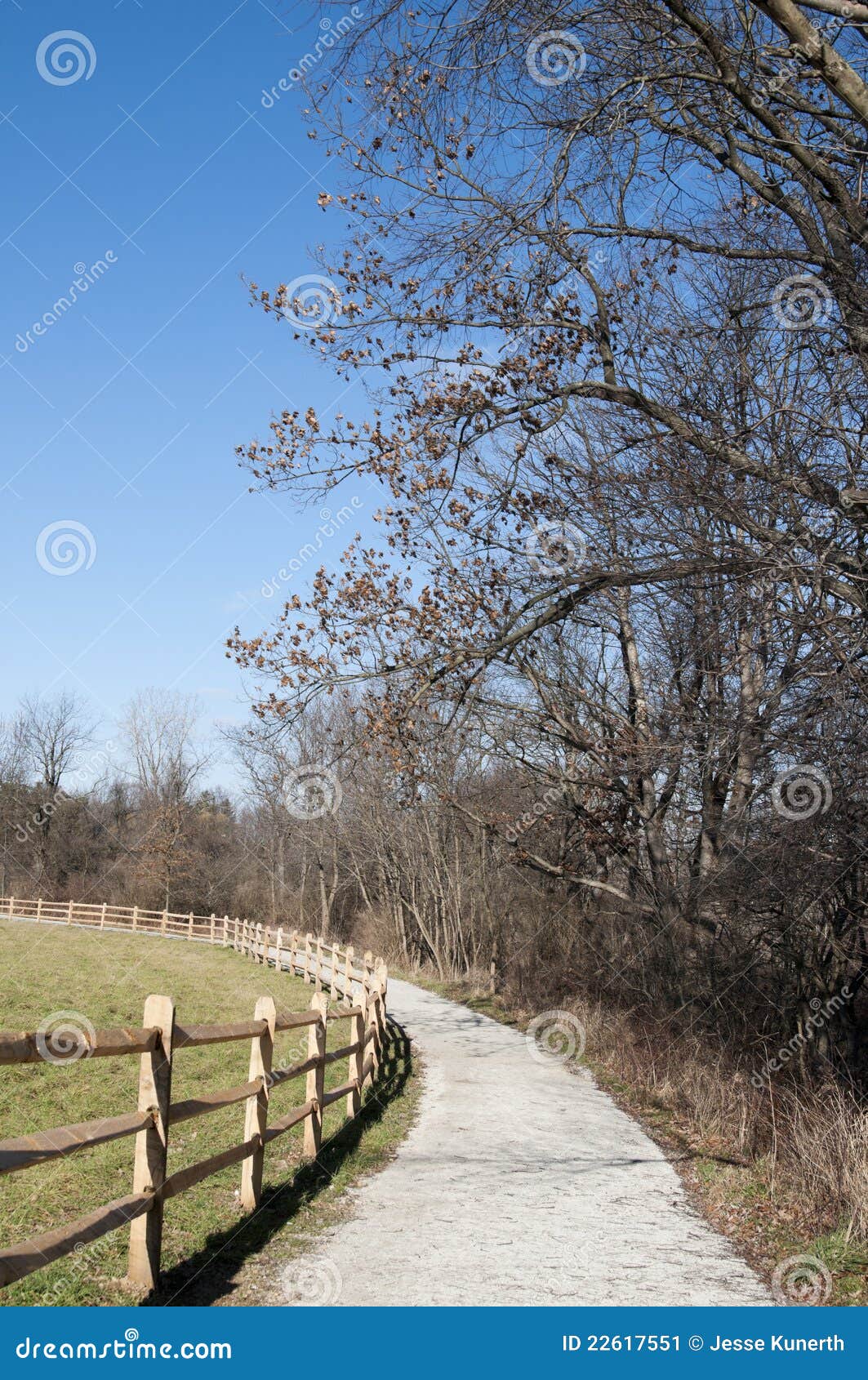 Ohio Landscape with Trail stock image. Image of fence - 22617551