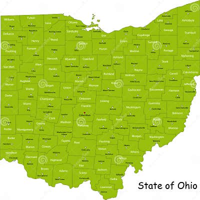 Ohio map stock vector. Illustration of administrative - 10241508