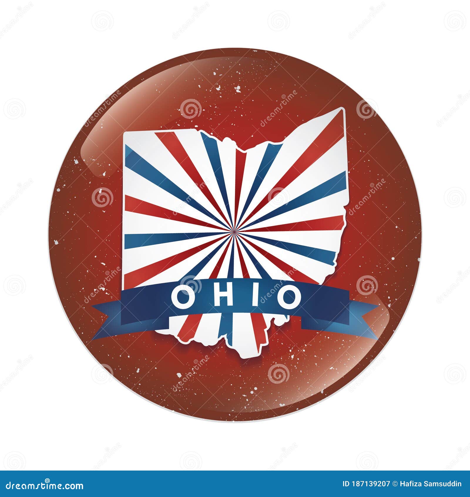 Ohio Map Button. Vector Illustration Decorative Design Stock Vector ...