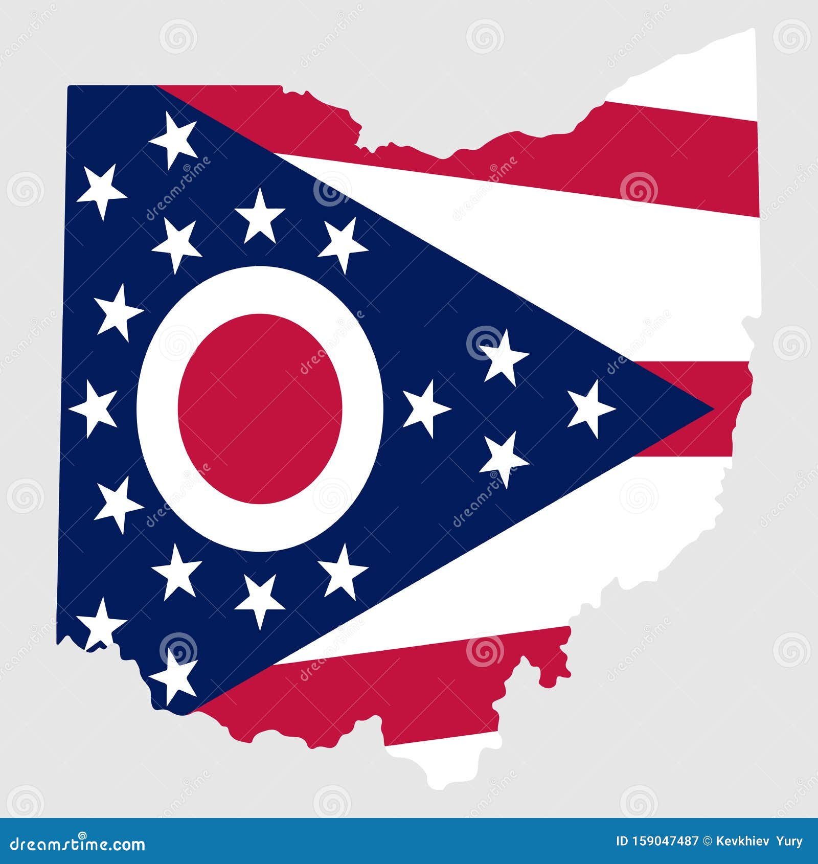 Ohio Map Flag State Vector Illustration Stock Vector - Illustration of ...