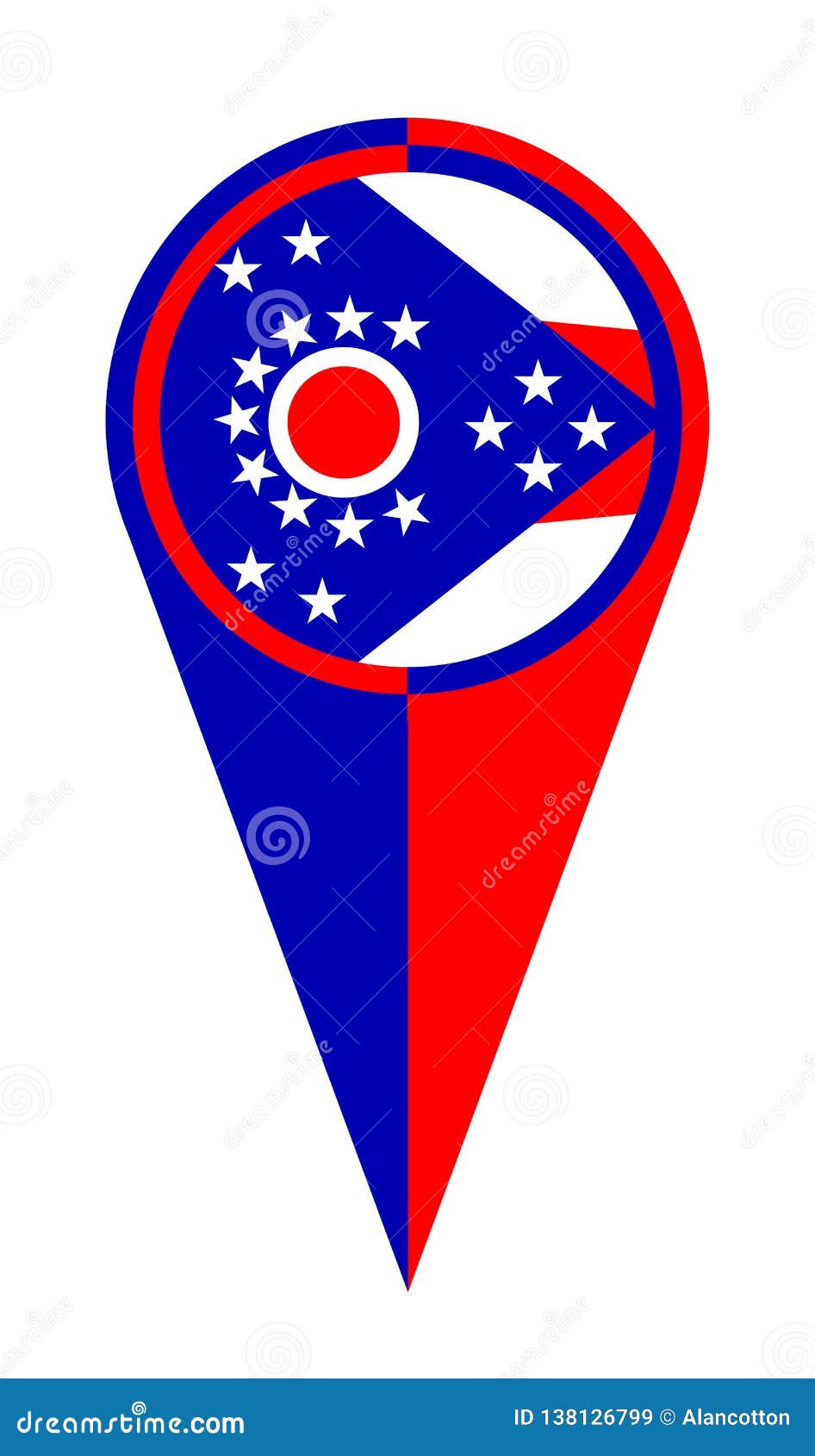 Ohio Map Pointer Location Flag Cartoon Vector | CartoonDealer.com ...
