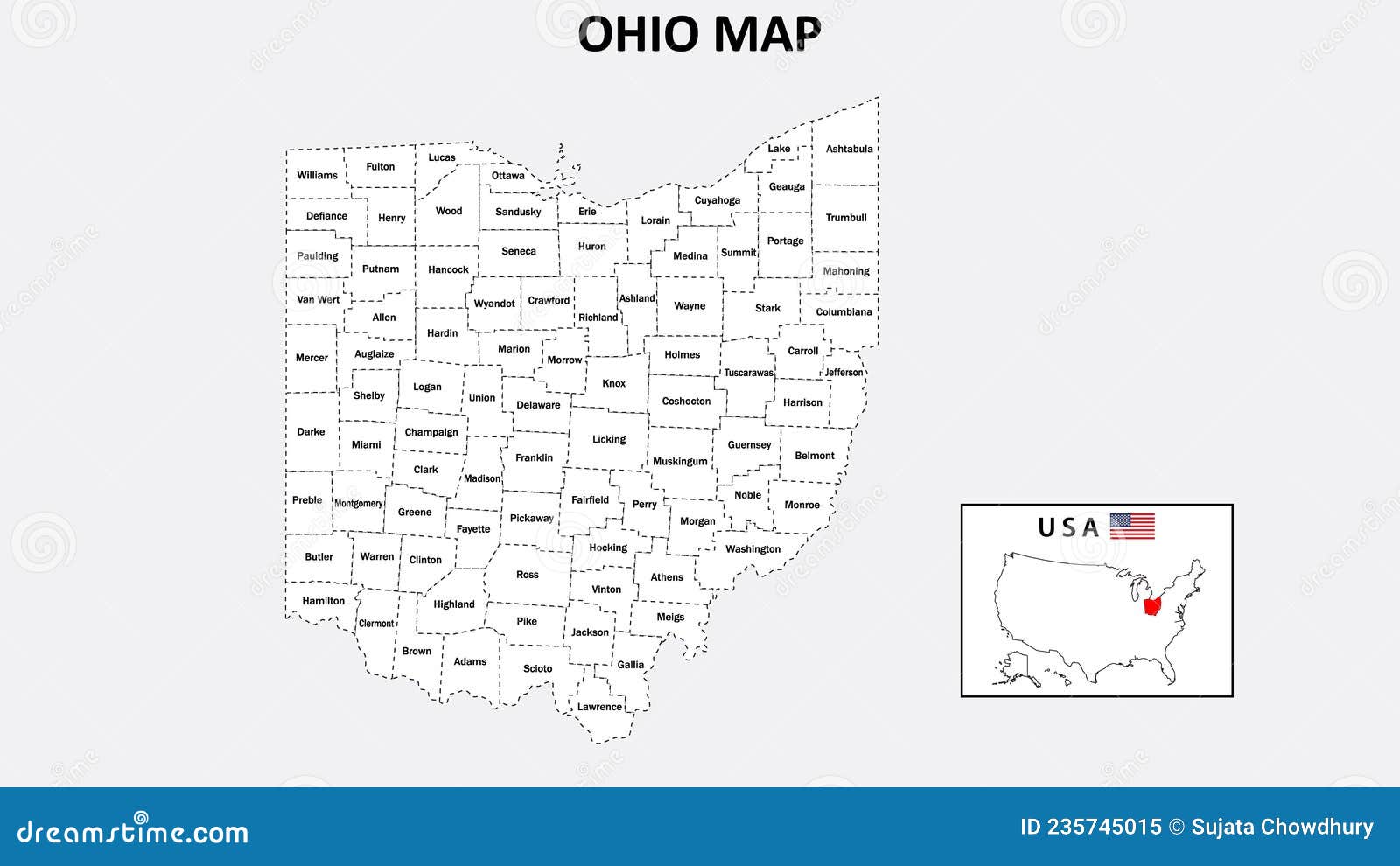 Ohio Map. District Map Of Ohio In District Map Of Ohio In Color With ...