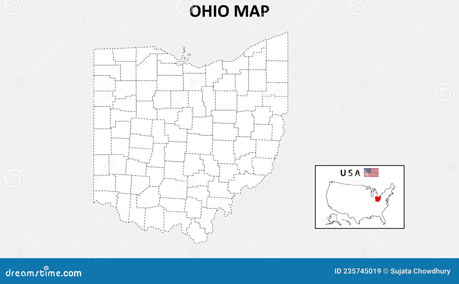 Ohio Map. State and District Map of Ohio. Political Map of Ohio with ...