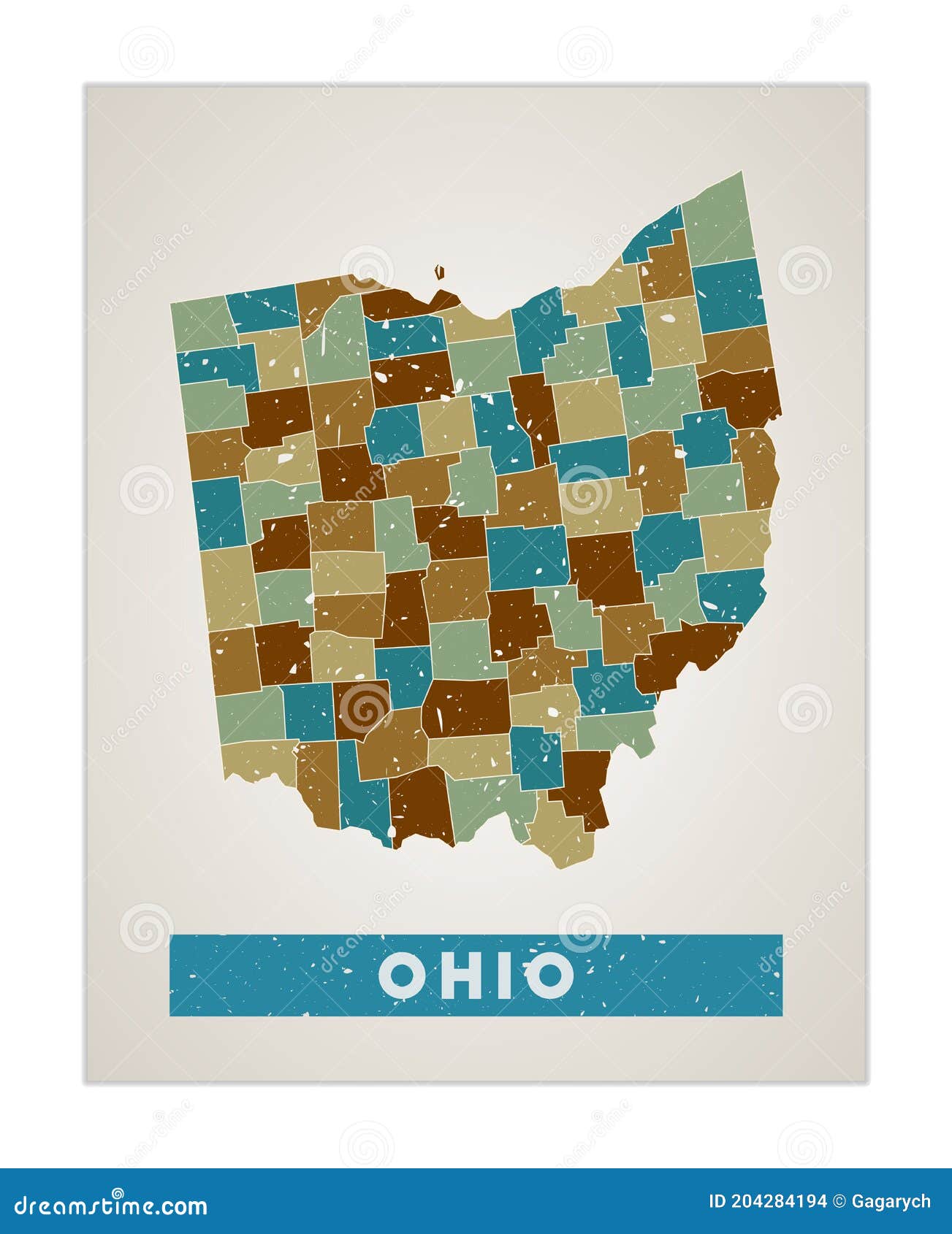 Ohio map. stock vector. Illustration of outline, democracy - 204284194