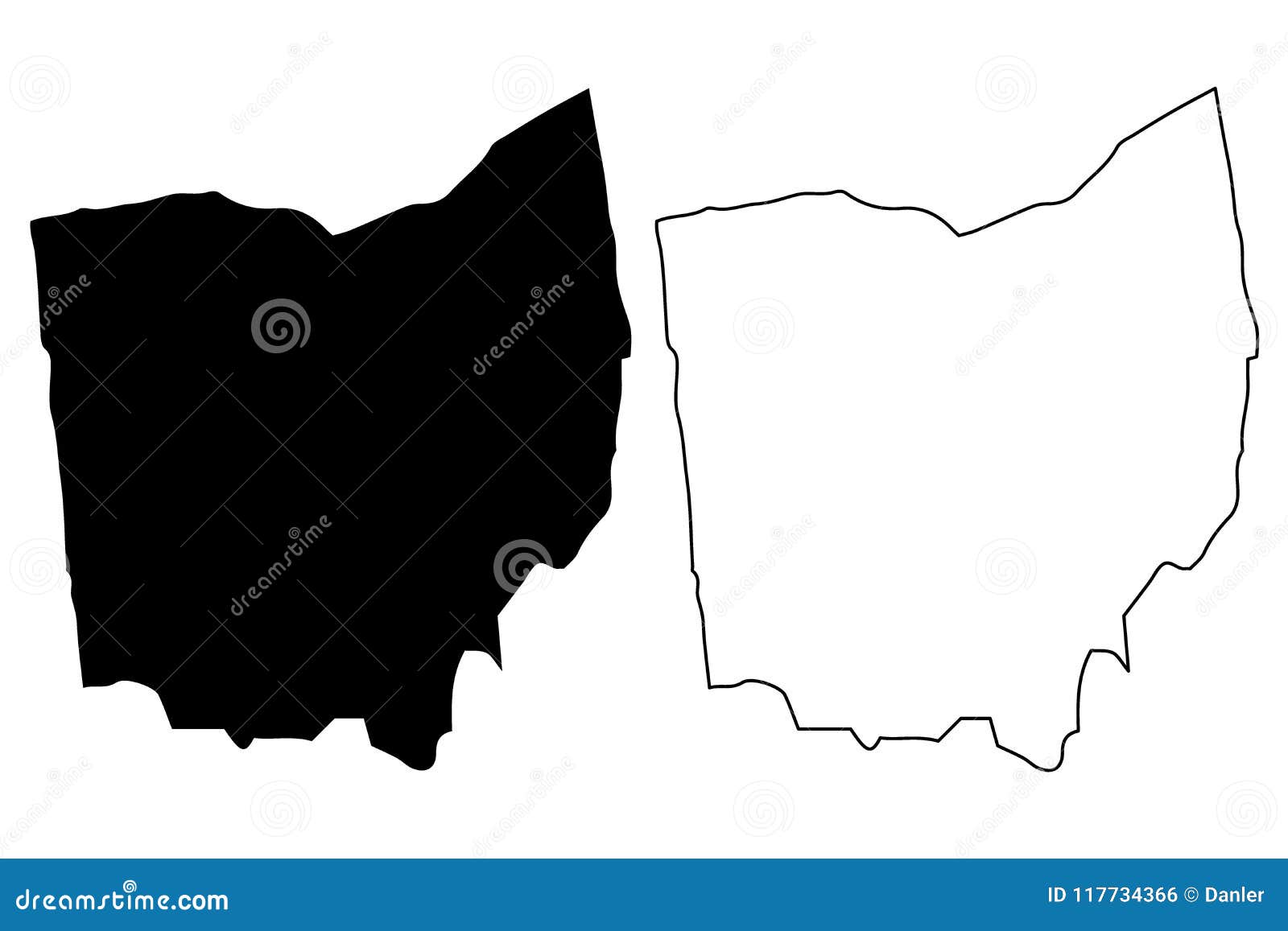 Ohio map vector stock vector. Illustration of abstract - 117734366