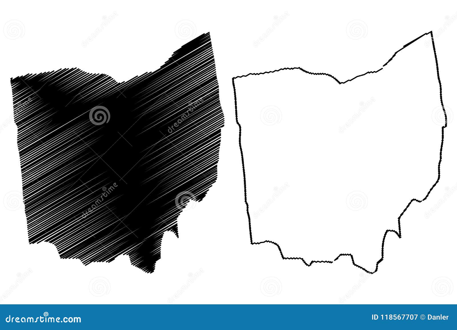 Ohio map vector stock vector. Illustration of sign, cartography - 118567707