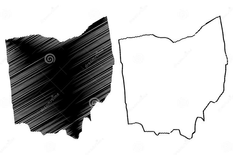 Ohio map vector stock vector. Illustration of sign, cartography - 118567707