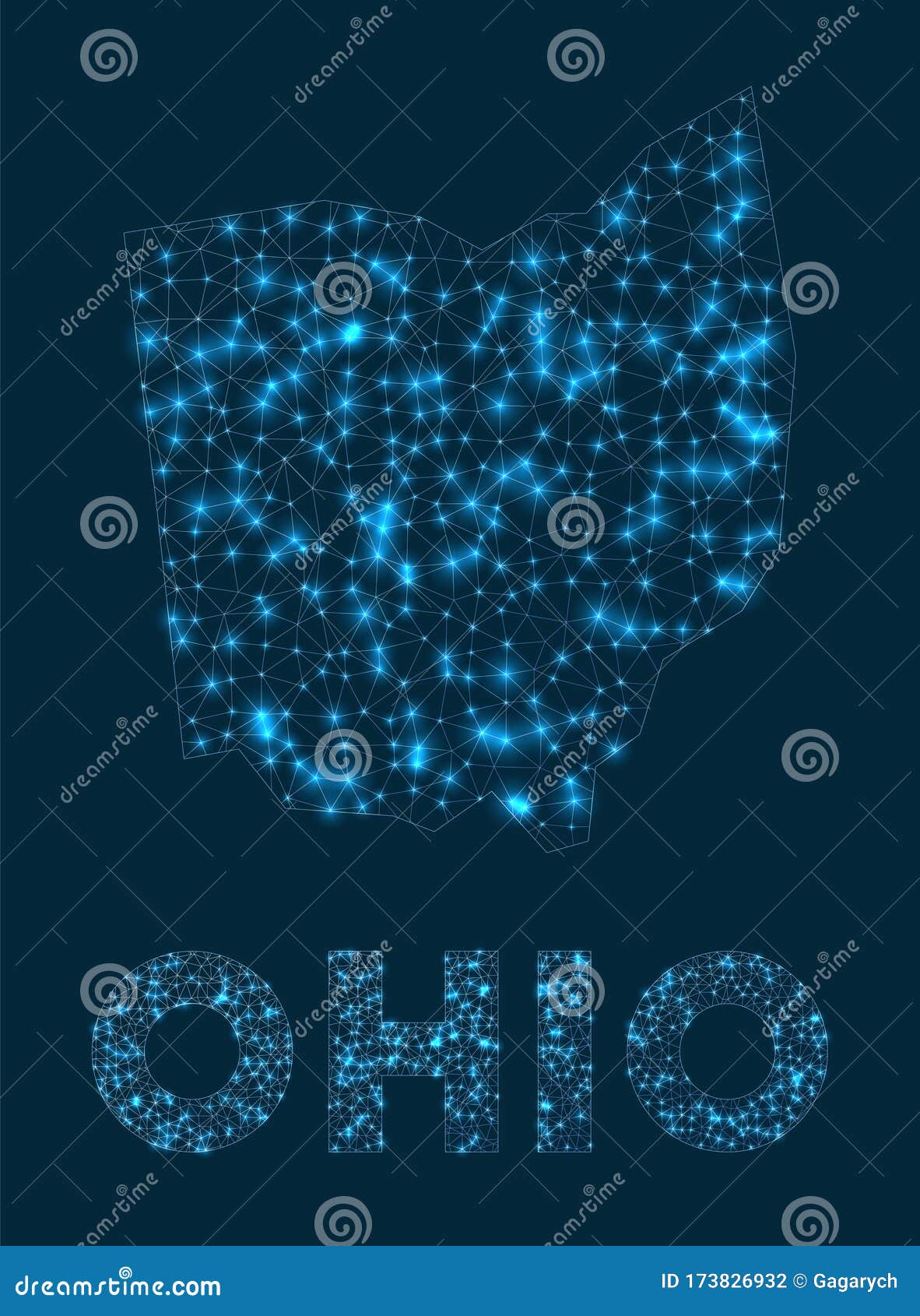 Ohio network map. stock vector. Illustration of futuristic - 173826932