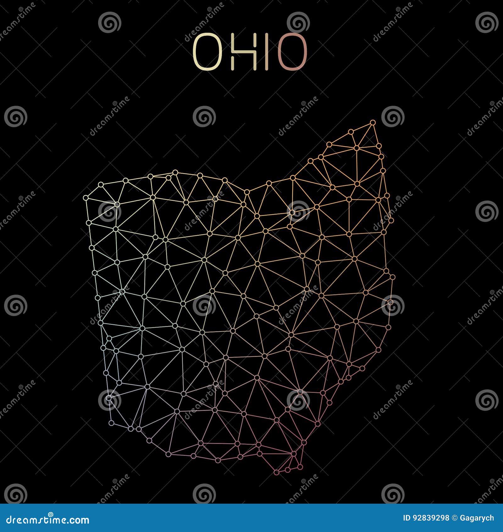 Ohio network map. stock vector. Illustration of connect - 92839298