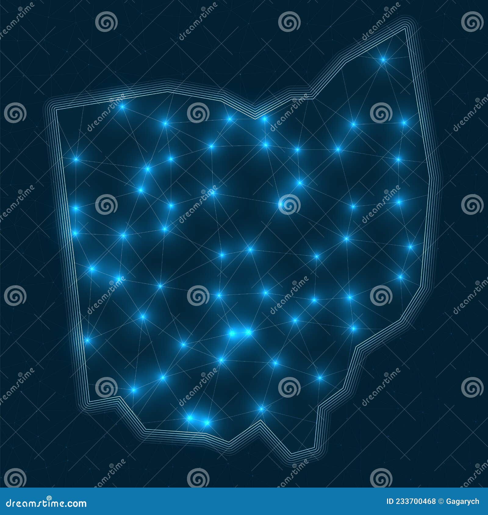 Ohio network map. stock vector. Illustration of light - 233700468