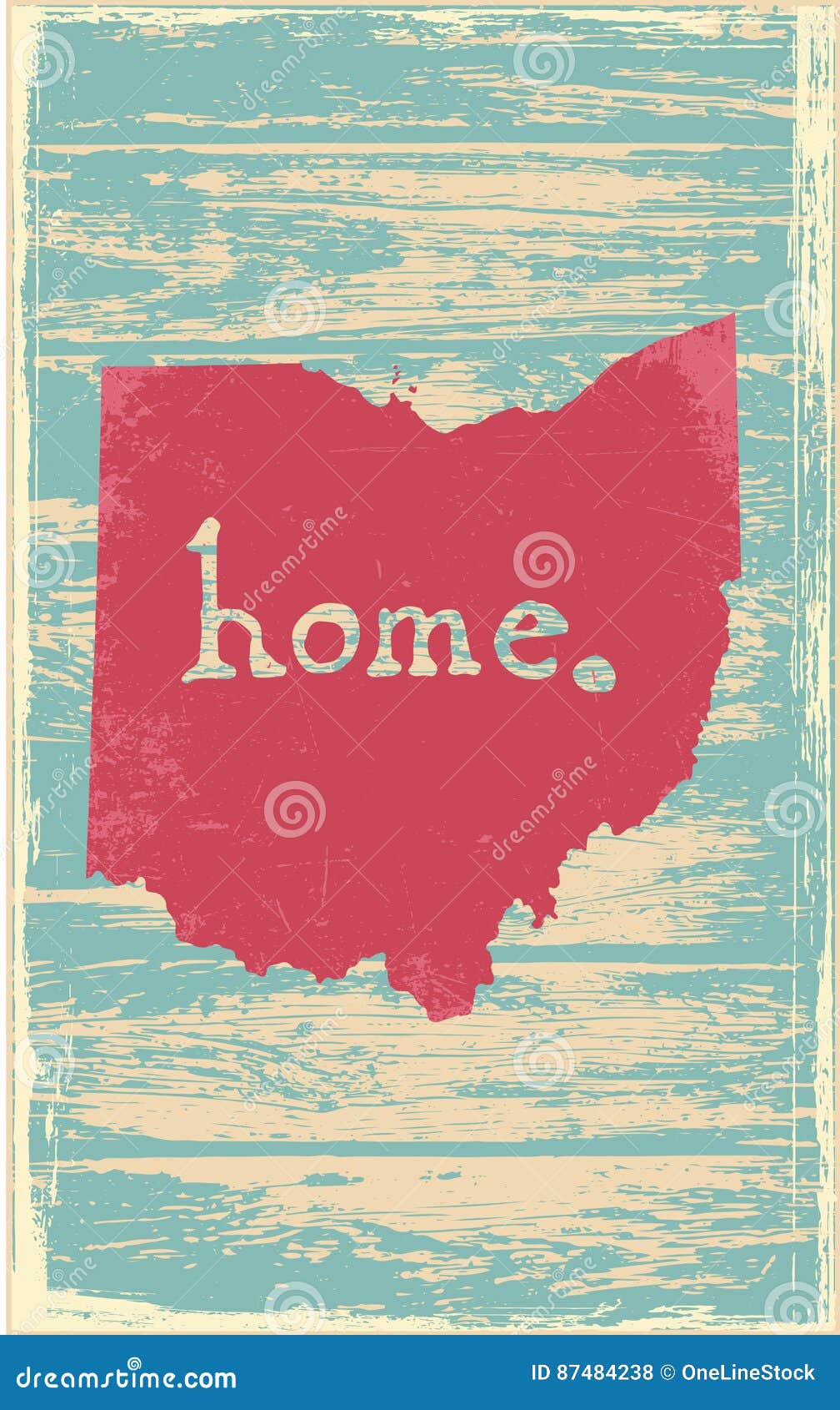 Ohio Nostalgic Rustic Vintage State Vector Sign Stock Vector ...