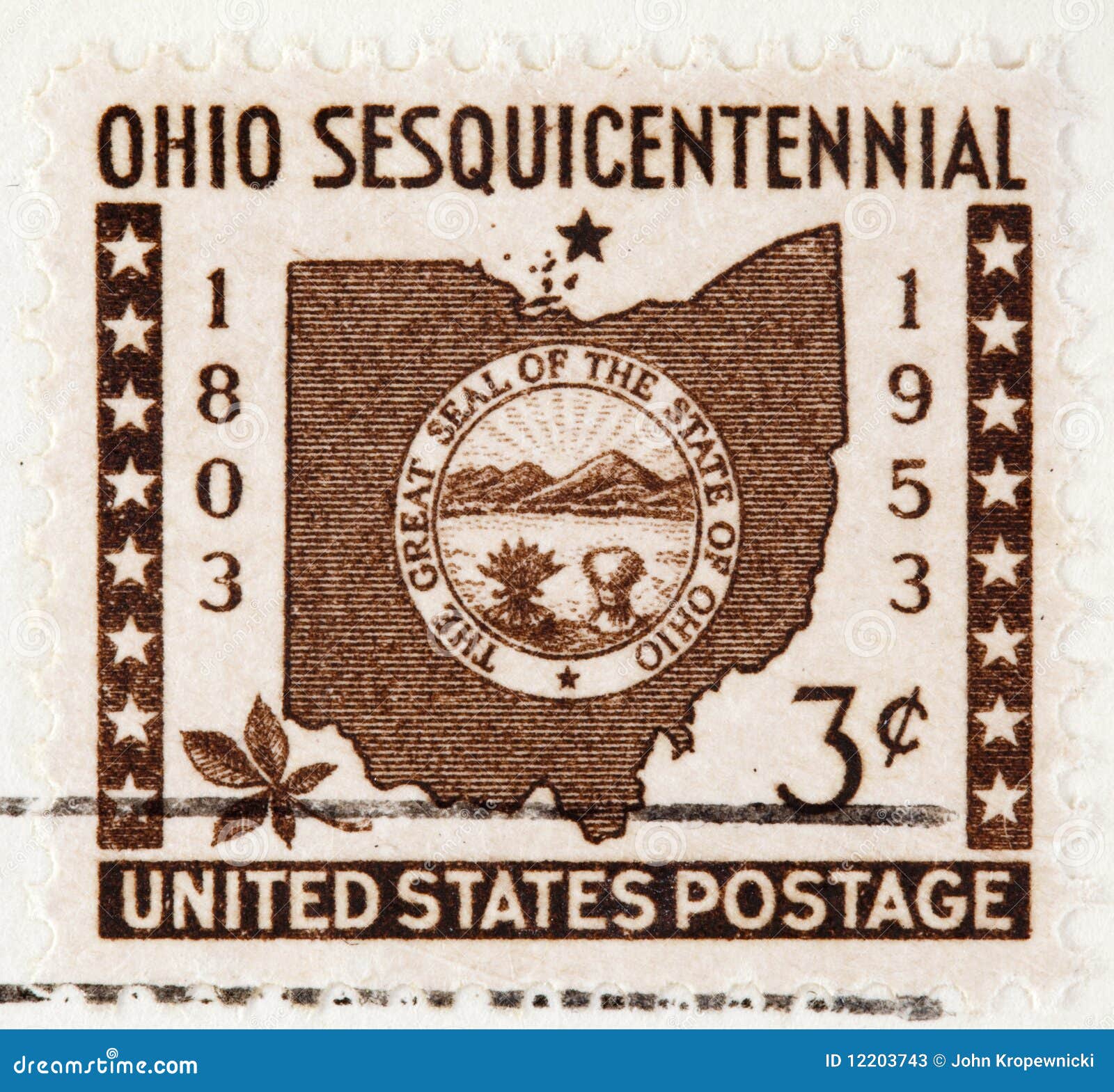 Ohio Postage Stamp 1953 editorial stock photo. Image of communication ...