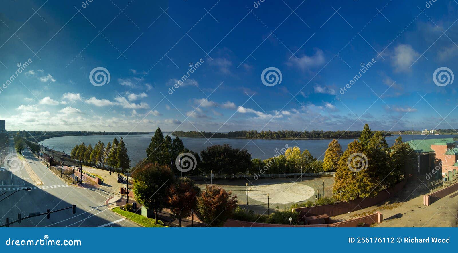 View of the Ohio River at Evansville, Indiana in Fall Stock Photo ...