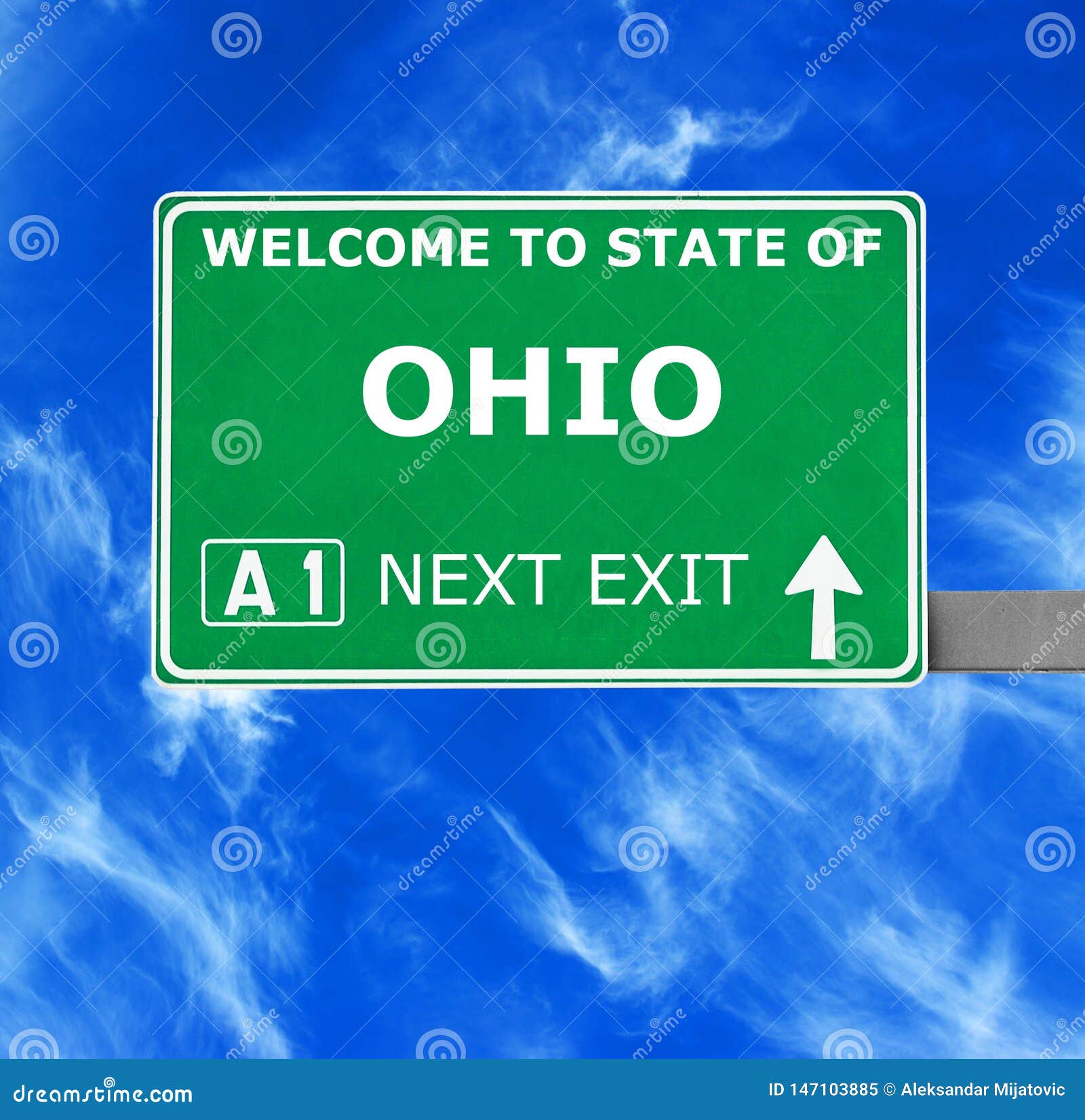 OHIO Road Sign Against Clear Blue Sky Stock Image - Image of america ...