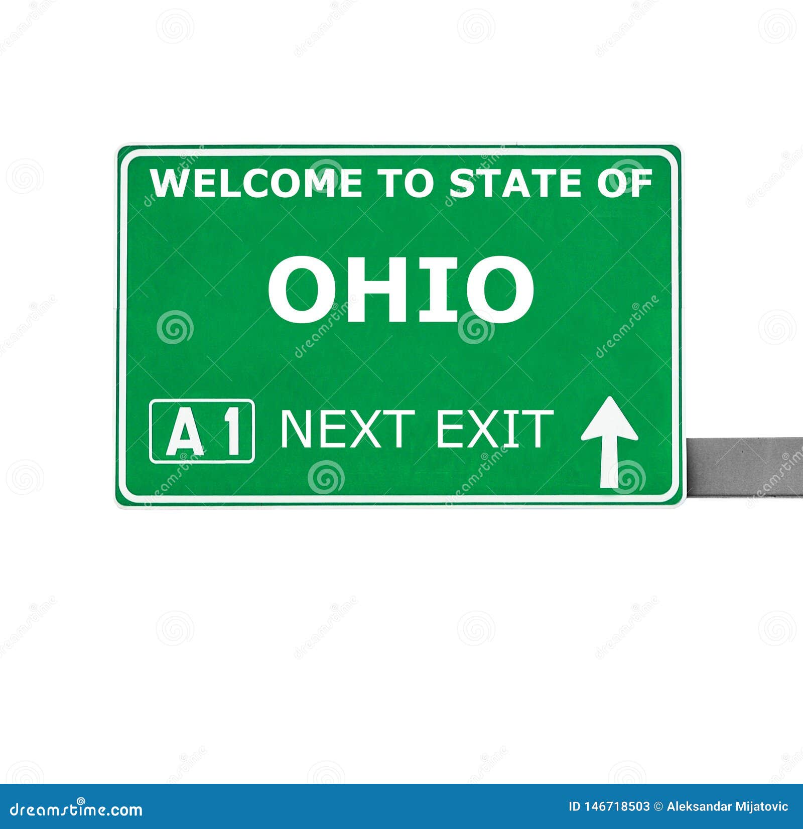 OHIO Road Sign Isolated on White Stock Image - Image of pointing, ohio ...