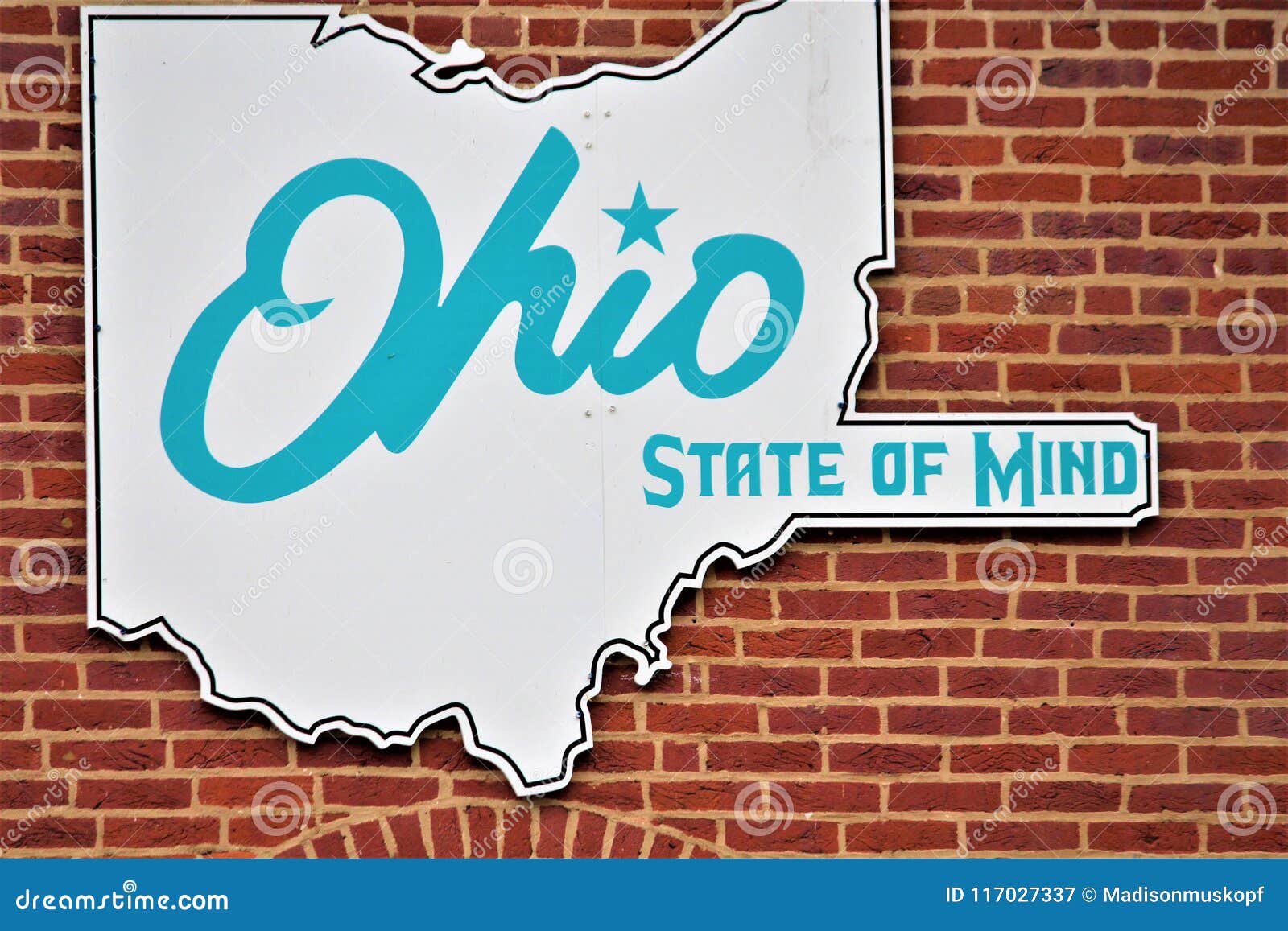 Man On Ohio Map With Sign Cartoon Vector | CartoonDealer.com #5873133