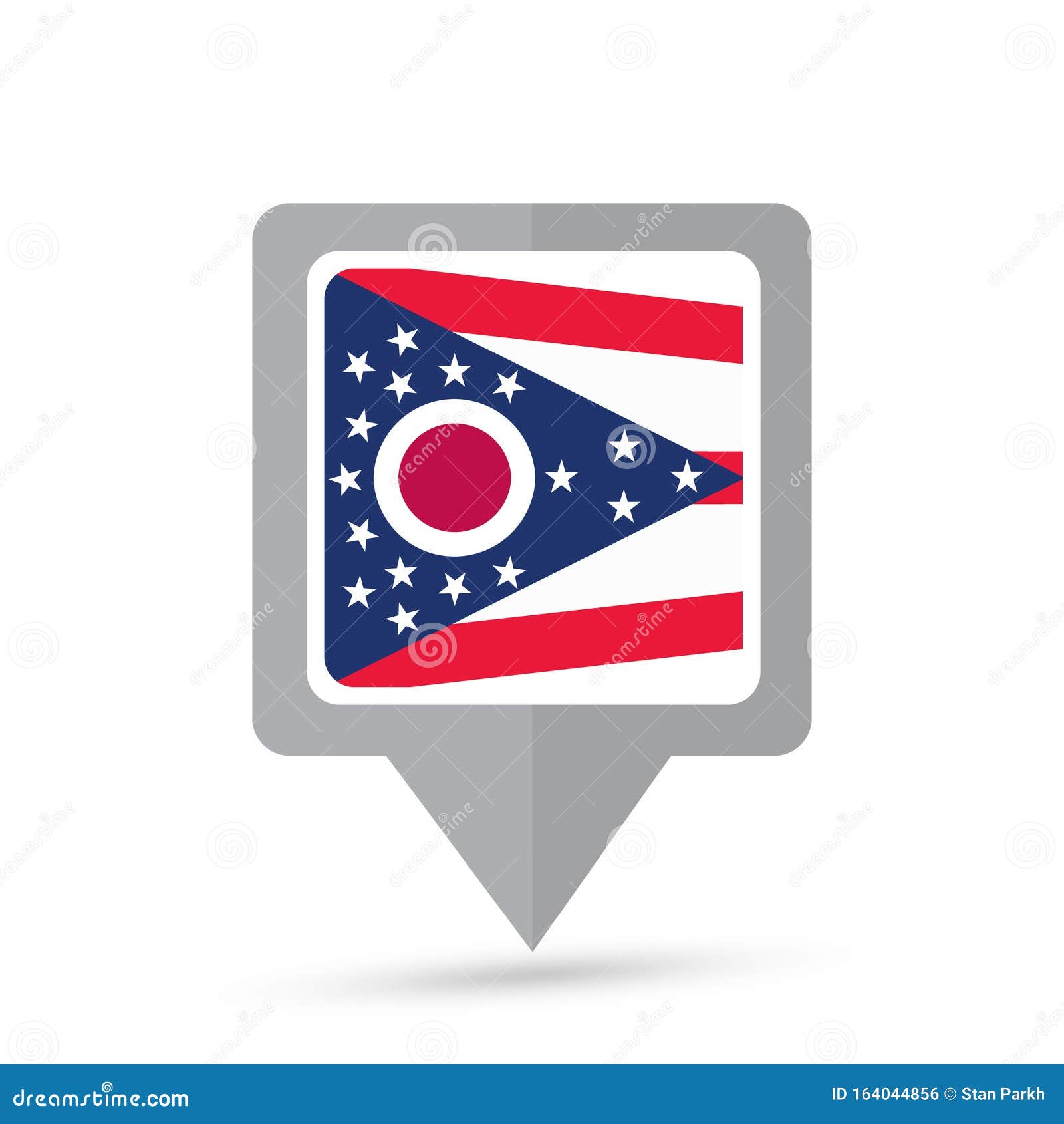 Ohio state flag map icon stock vector. Illustration of national - 164044856