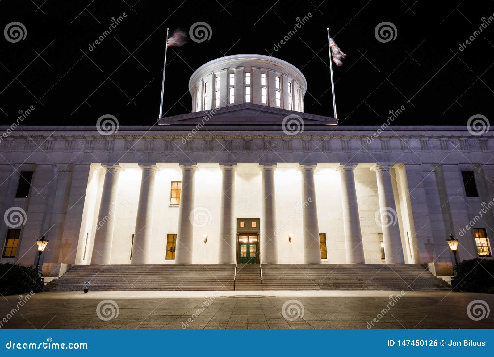 The Ohio State House at Night, in Columbus, Ohio Stock Photo - Image of ...