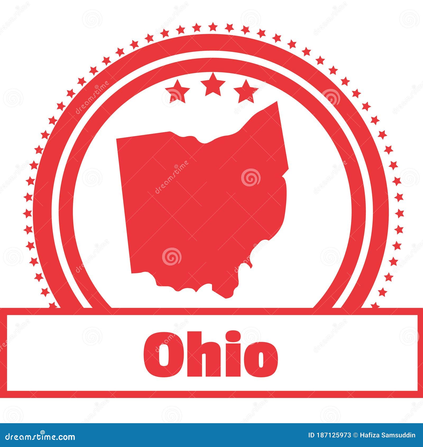 Ohio State Map Label. Vector Illustration Decorative Design Stock ...