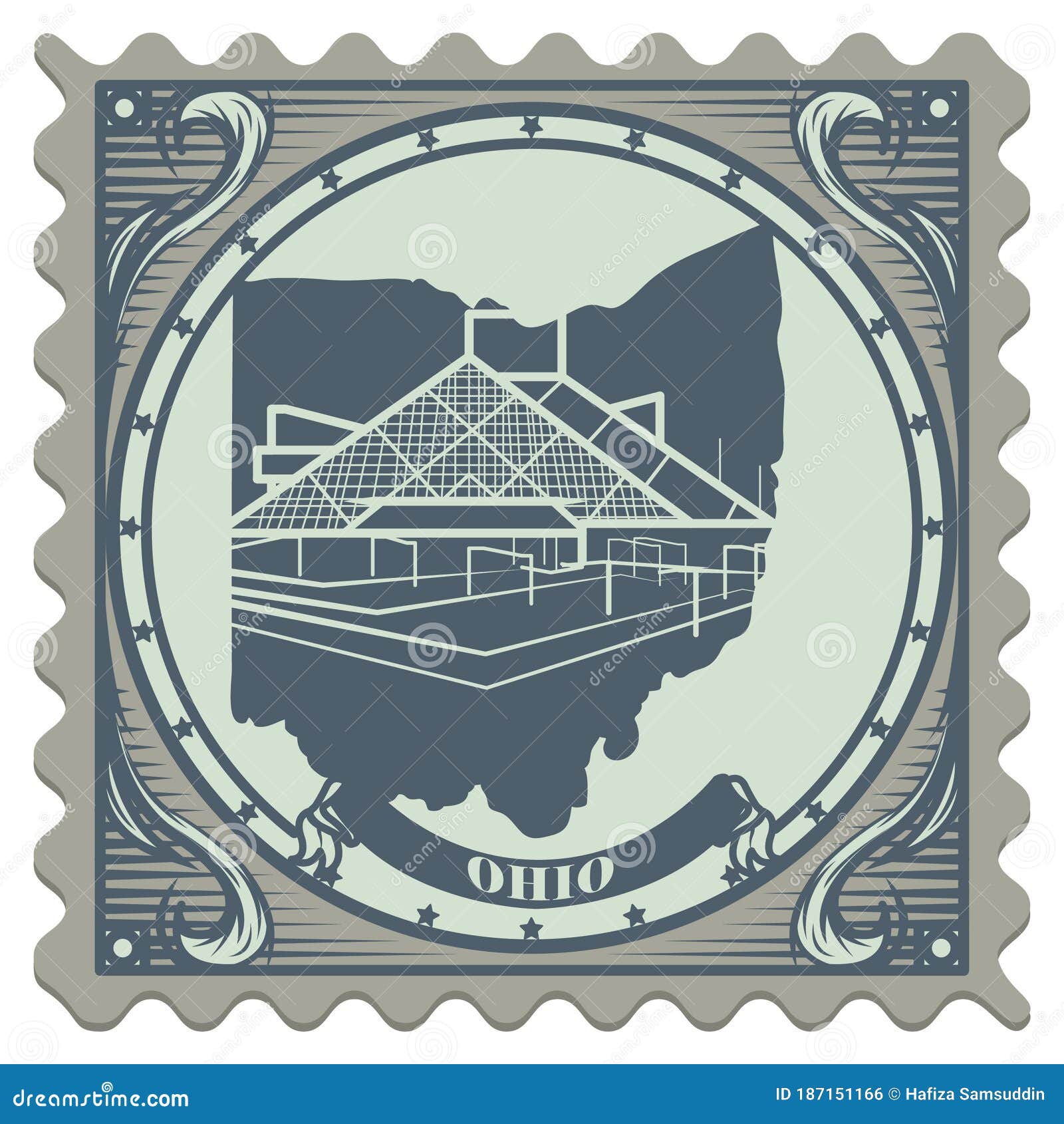 Ohio State Postage Stamp. Vector Illustration Decorative Design Stock ...