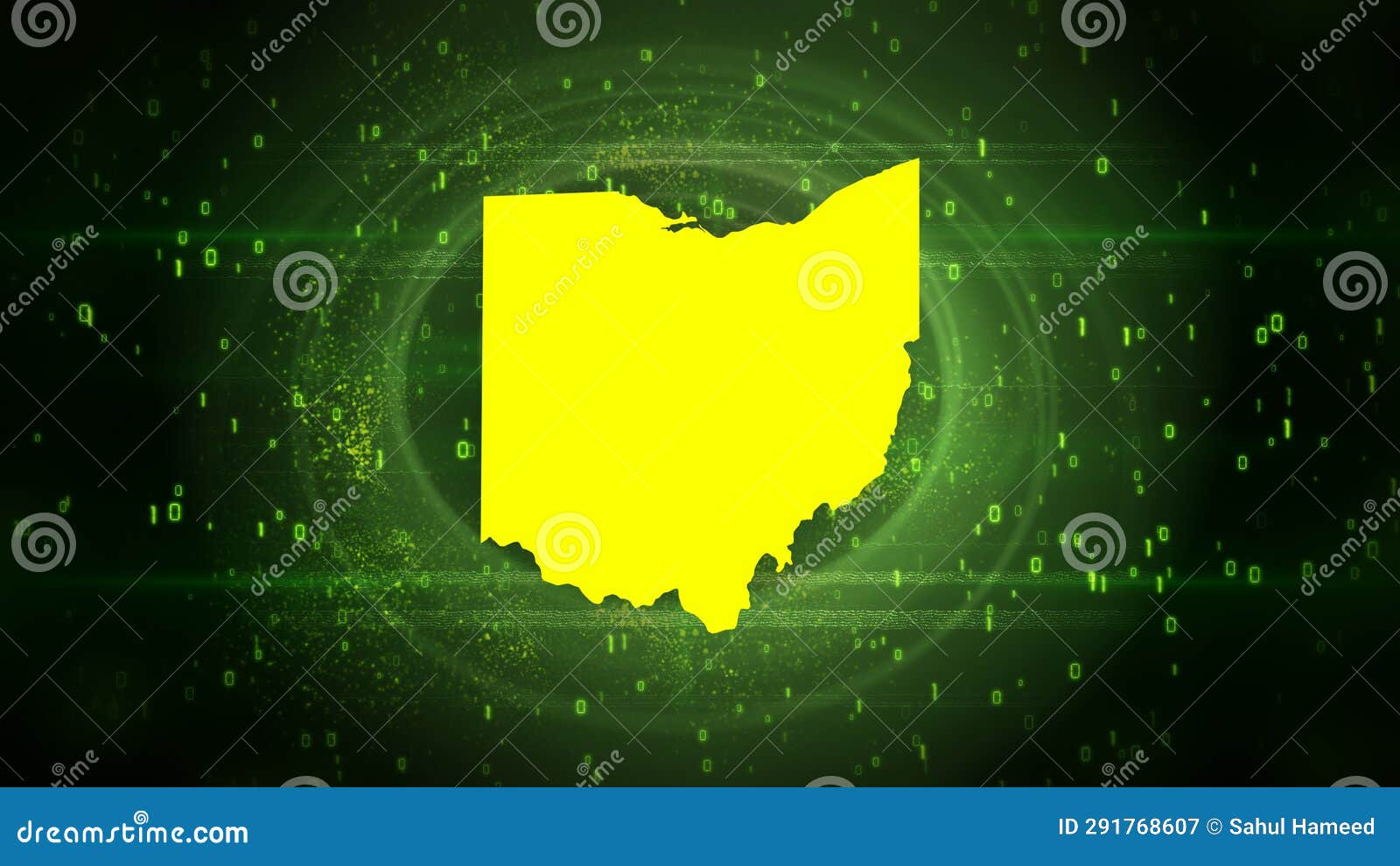 Ohio State (USA) Map on Digital Background Stock Illustration ...