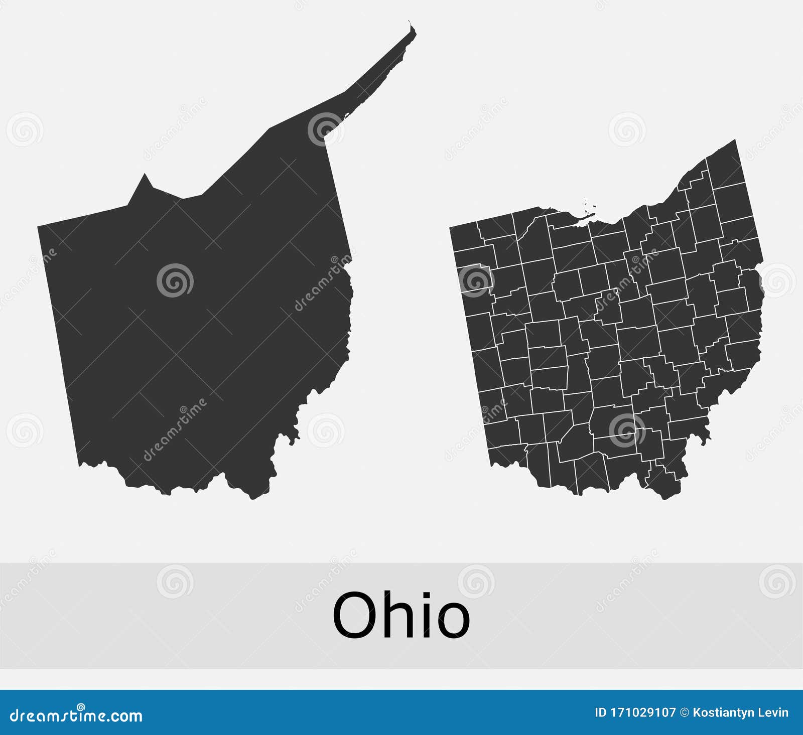 Ohio Counties Vector Map Stock Image | CartoonDealer.com #171029107