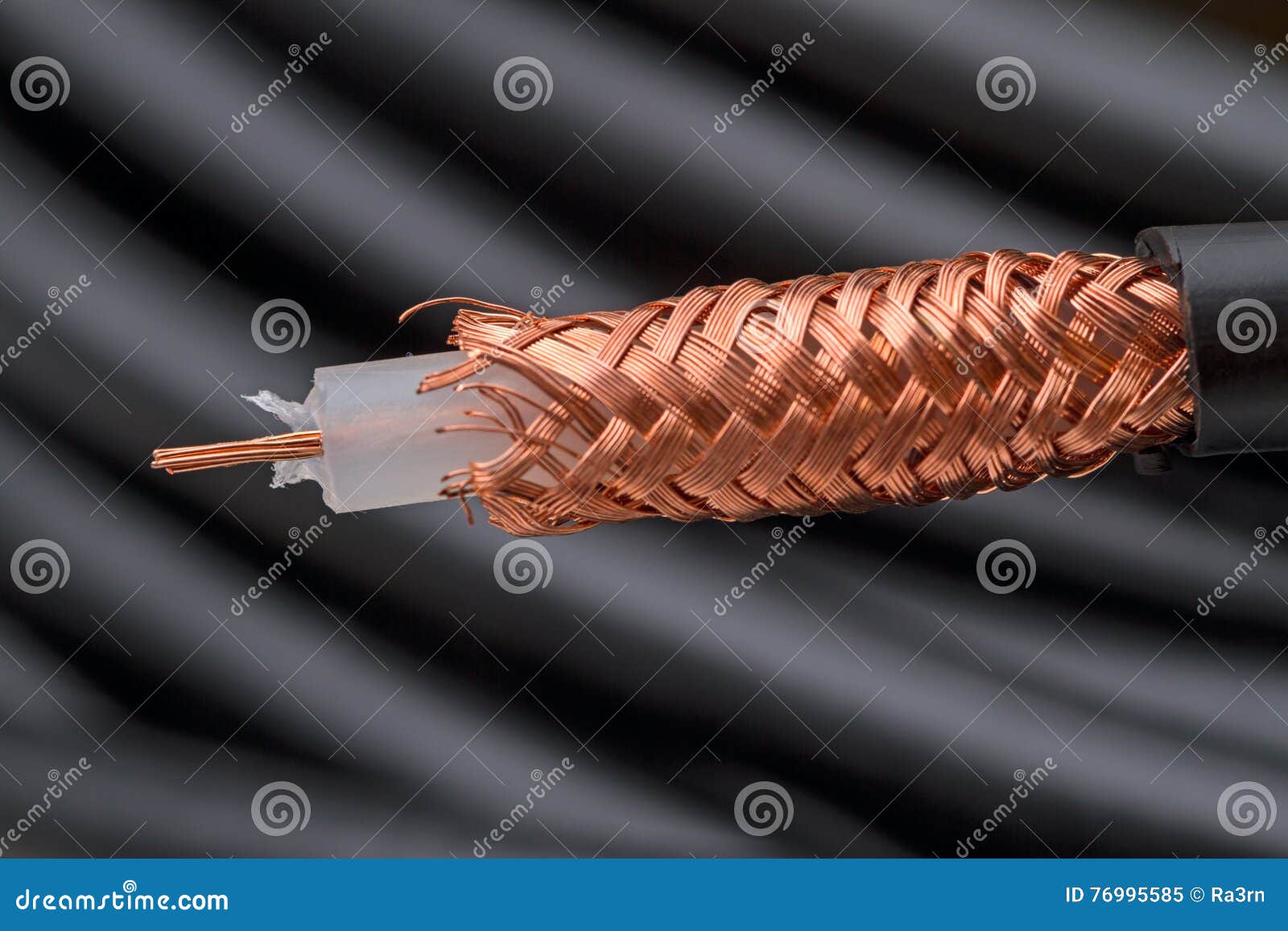75 ohm coaxial cable stock image. Image of copper, black - 76995585